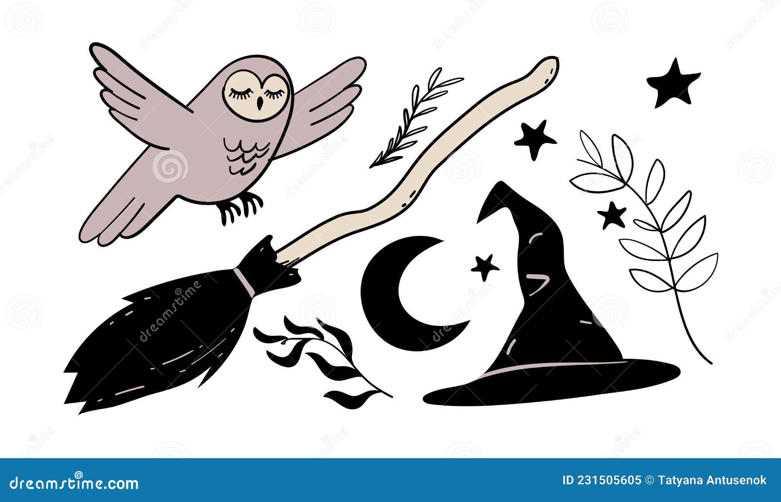 Magic Broom Line And Solid Icon, Halloween Concept, Witch Besom Sign On ...