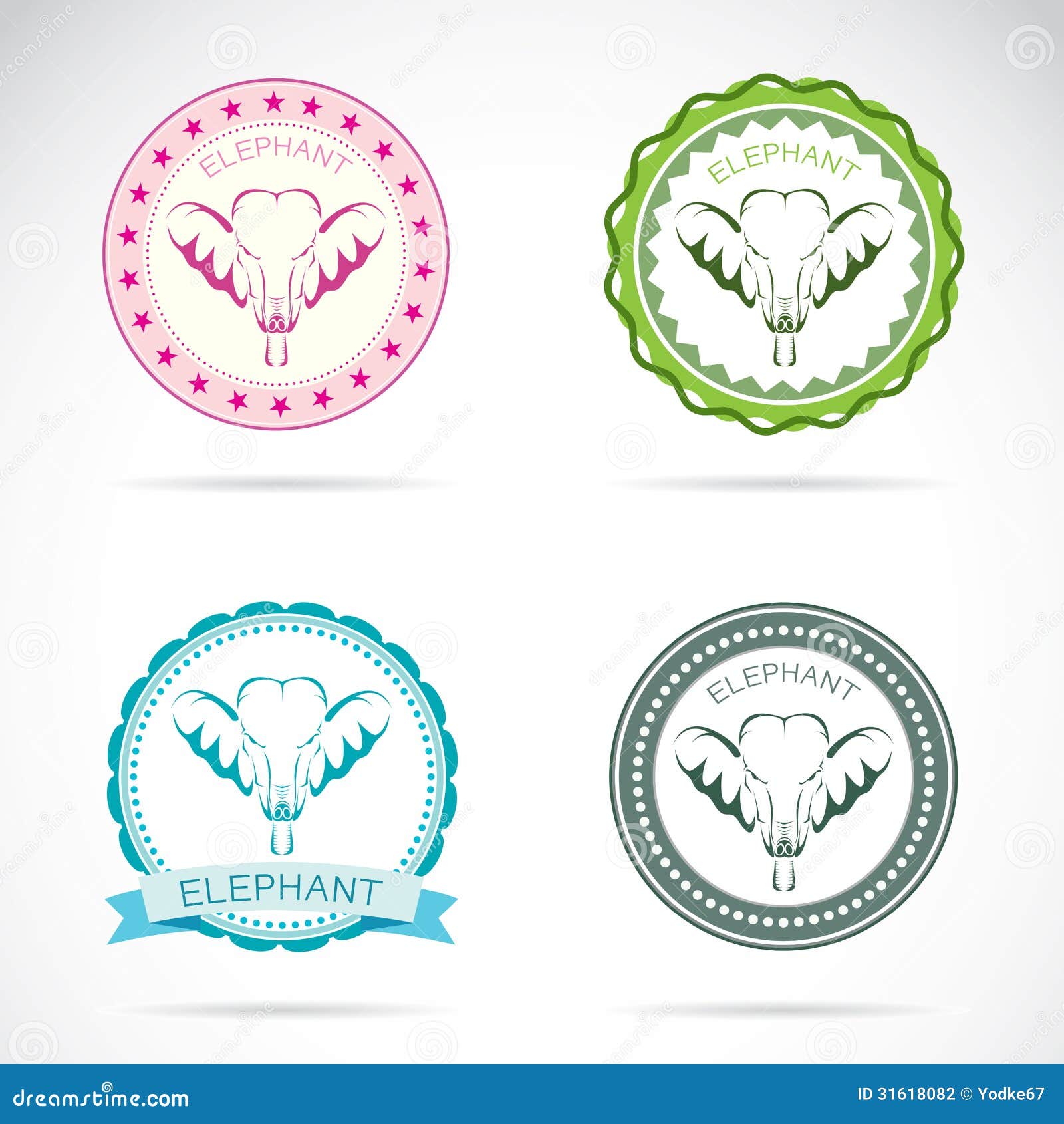 Set of elephant label stock vector. Illustration of badge - 31618082