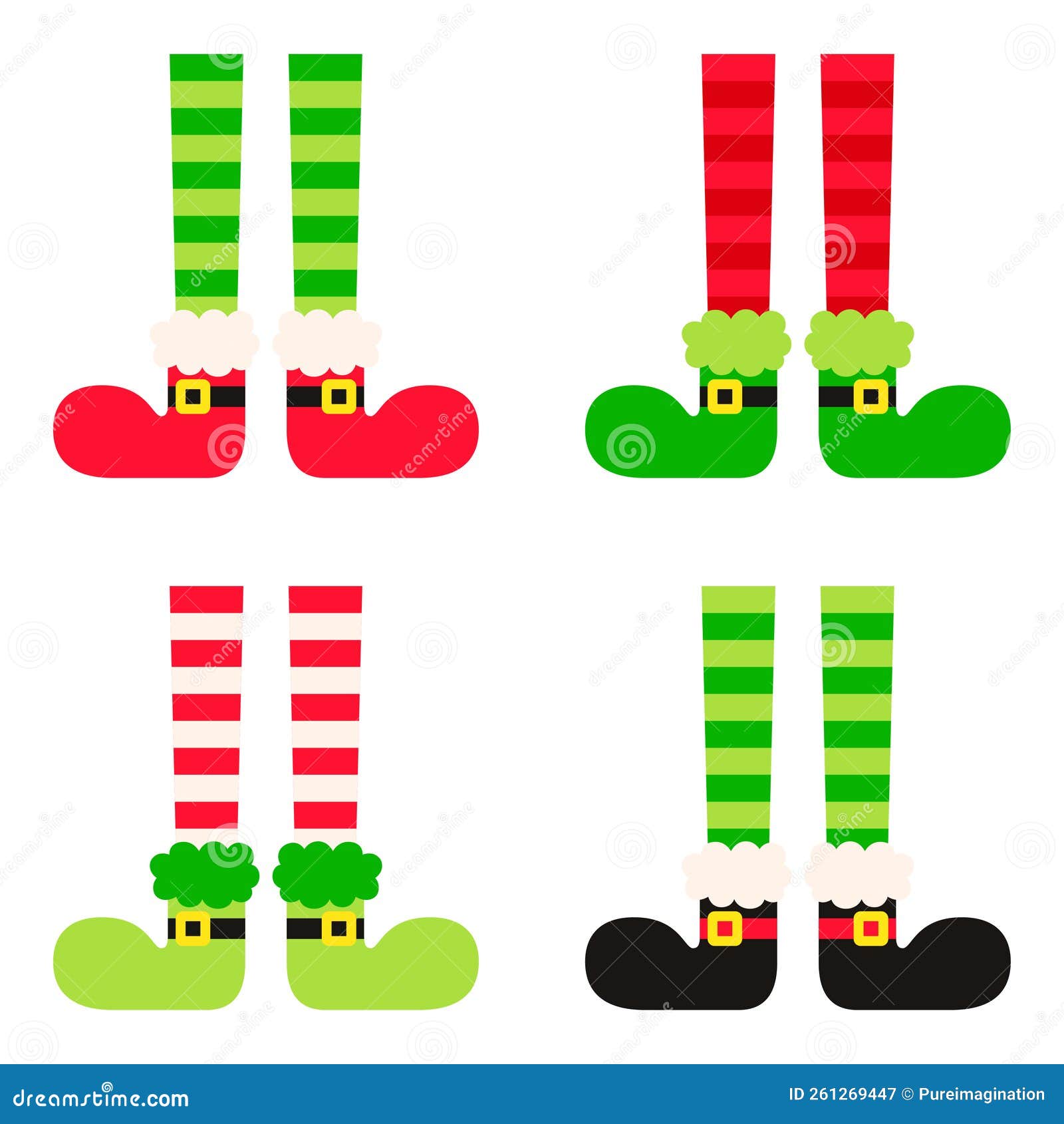 Set of Elf Feet in Flat Style Isolated Stock Vector - Illustration of ...