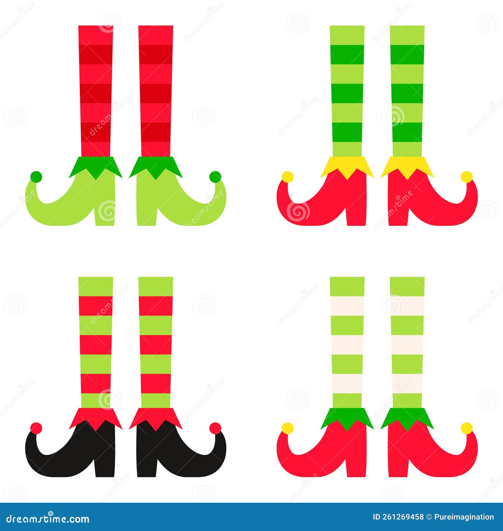 Set of Elf Feet in Flat Style Isolated Stock Vector - Illustration of ...