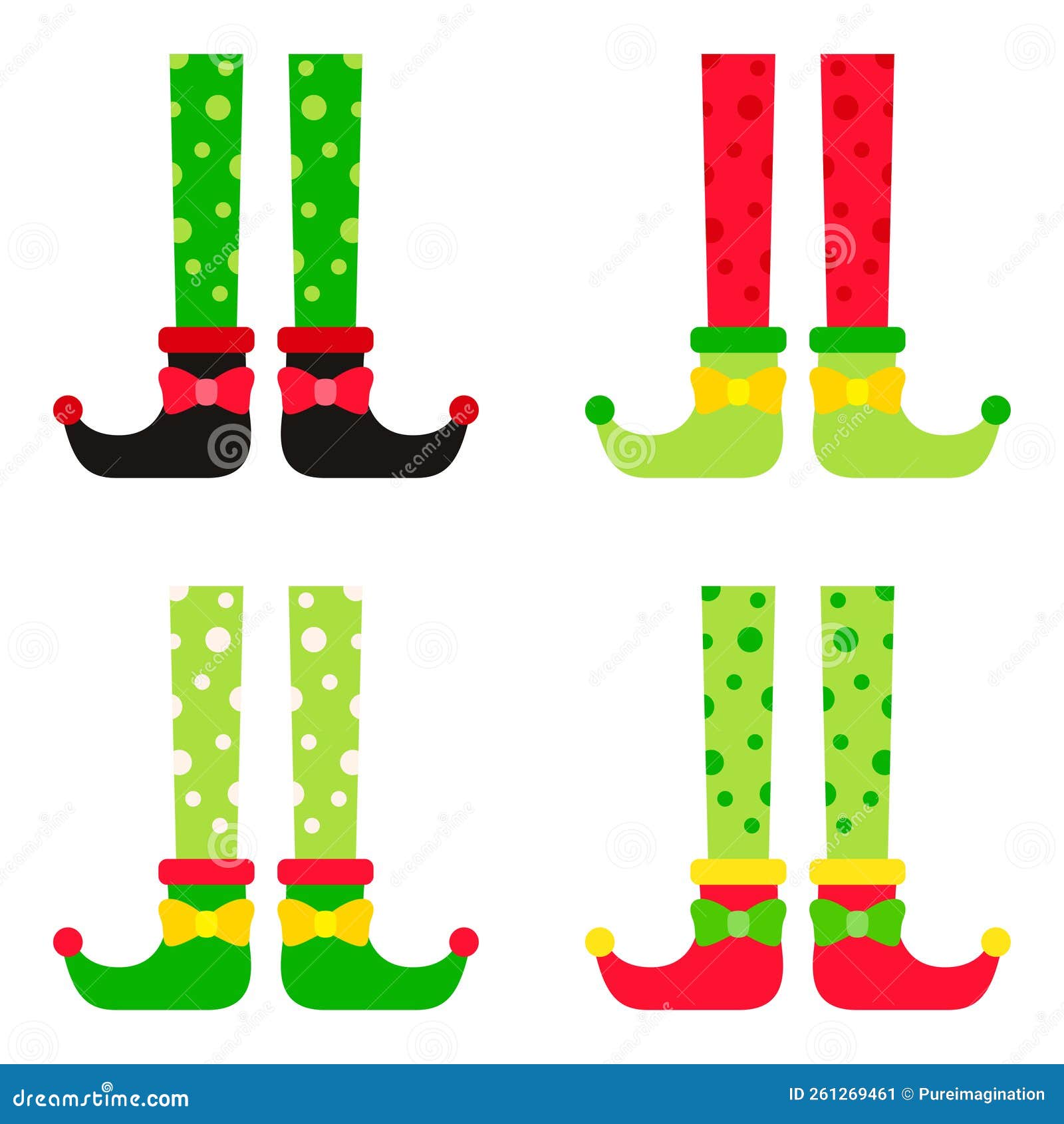 Set of Elf Feet in Flat Style Isolated Stock Vector - Illustration of ...