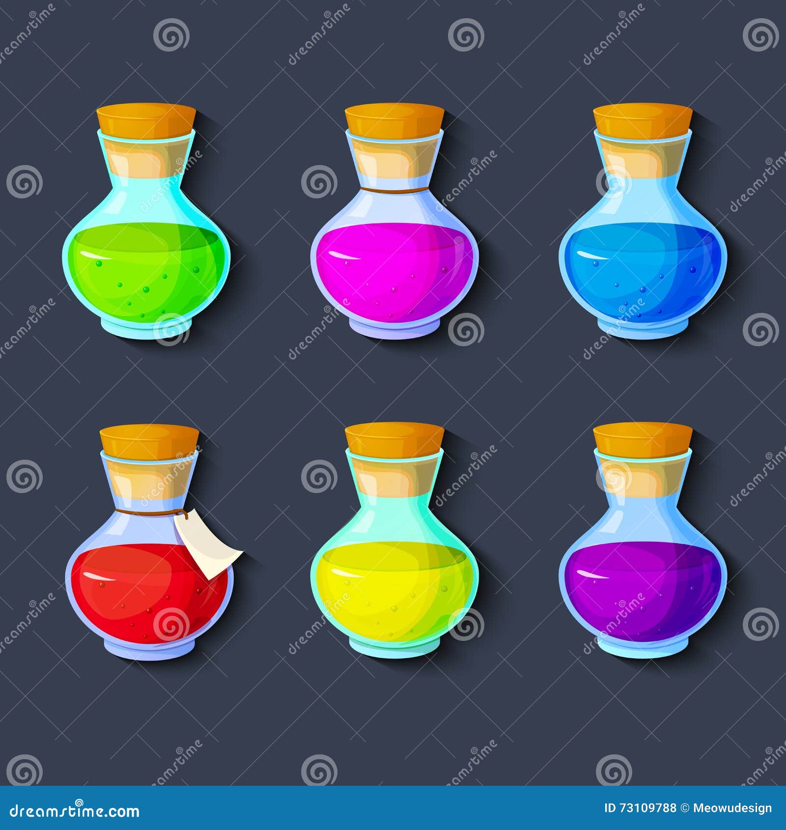 Set of Elixirs Icon Vector Illustration Stock Vector - Illustration of ...
