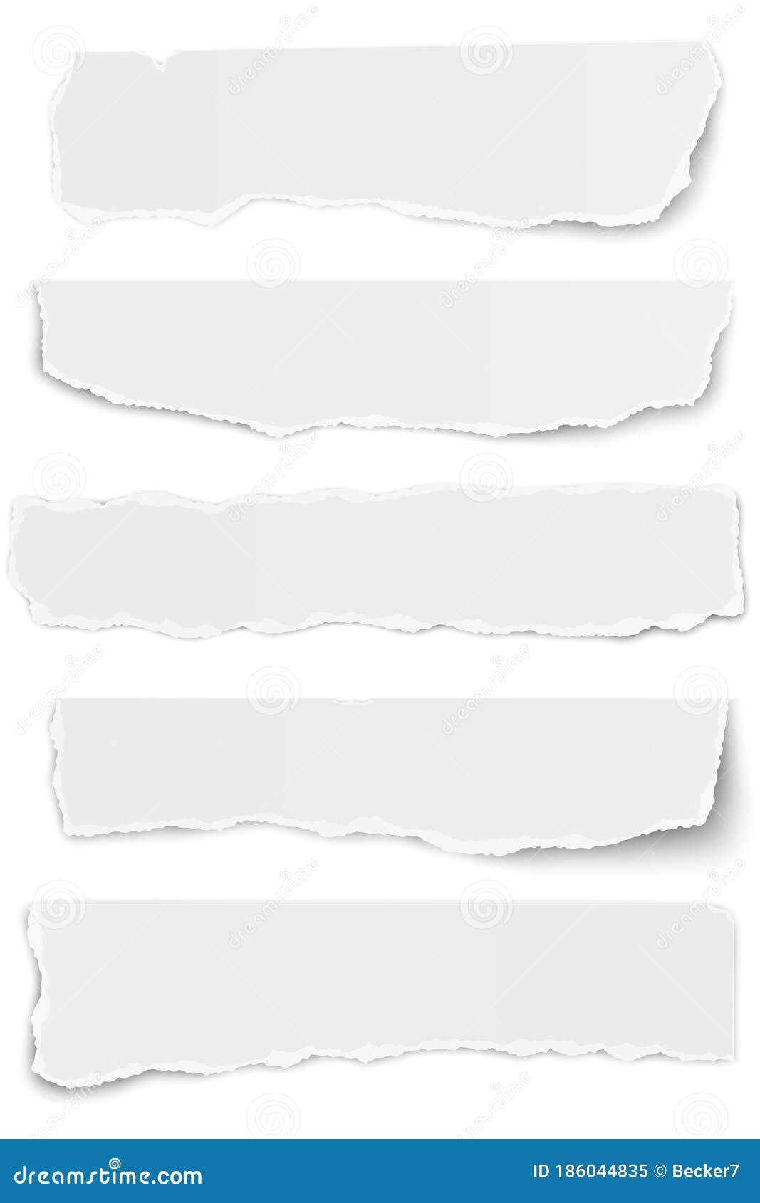 Paper Scraps. Ripped Papers, Torn Page Pieces Cartoon Vector ...