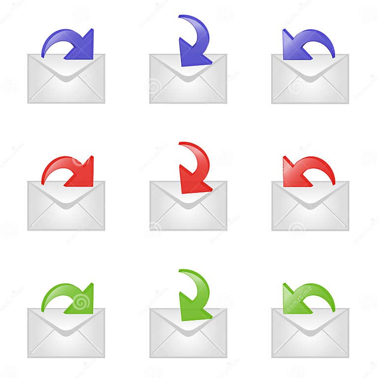 Set of email signs stock illustration. Illustration of group - 12136431