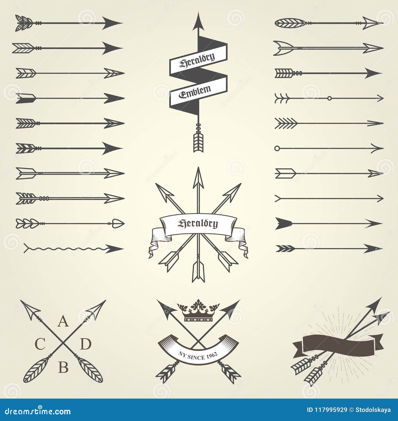 Crossed Arrows. Native American Indian Arrow Vector Illustration ...