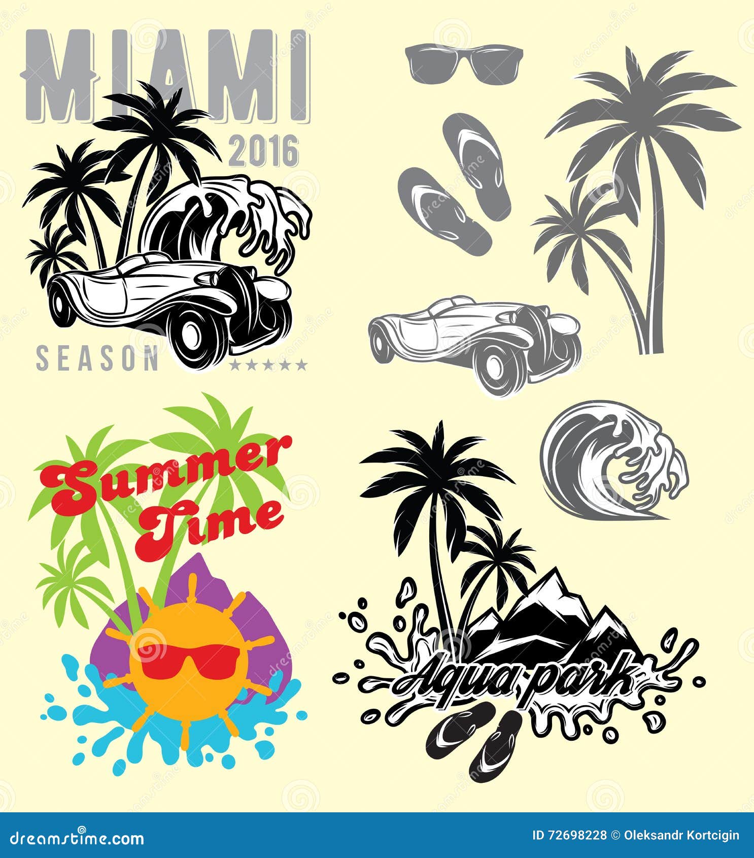 Set of Emblems and Design Elements for Templates To Summer Holiday or ...