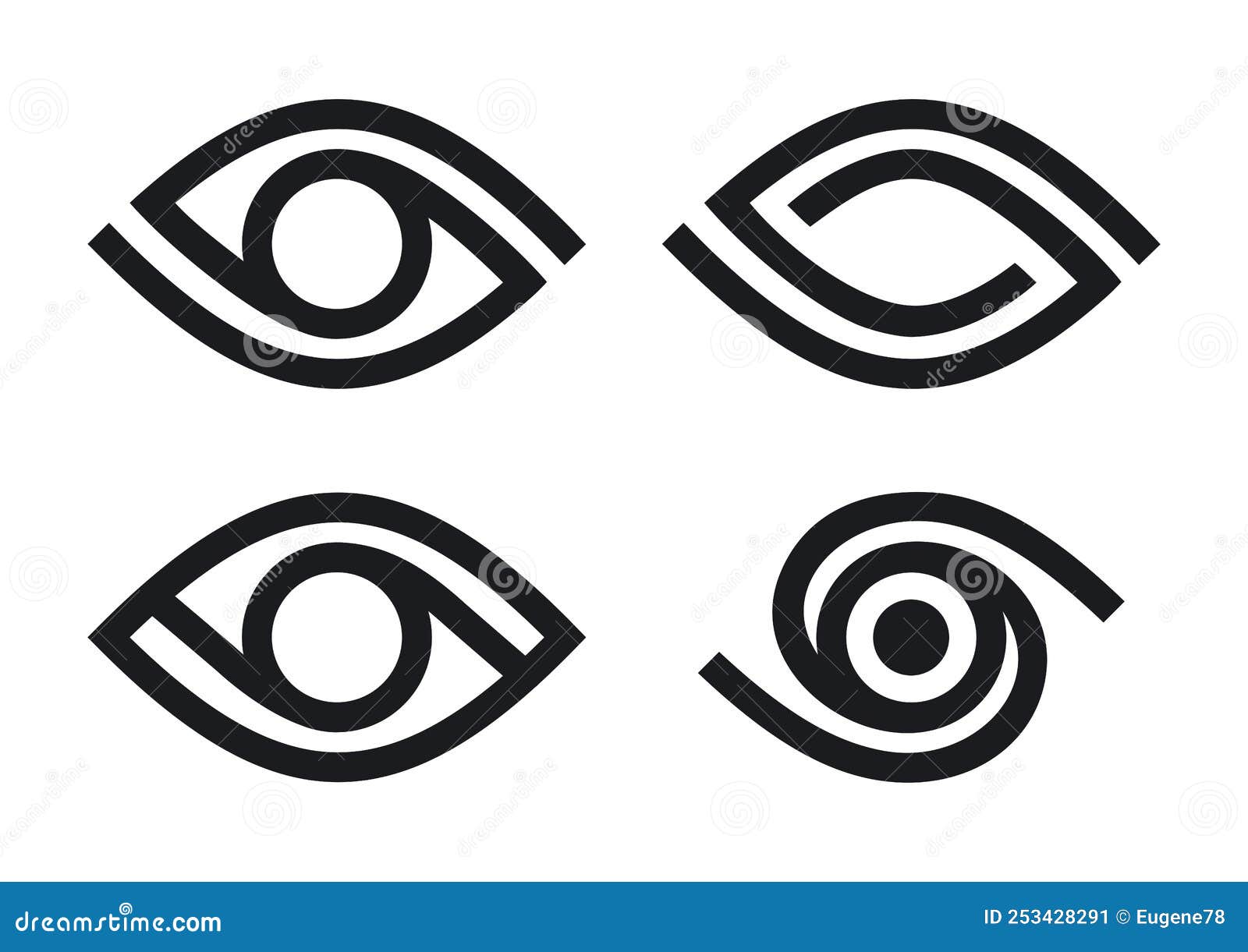 A Set of Emblems with an Eye for Your Projects Stock Vector ...