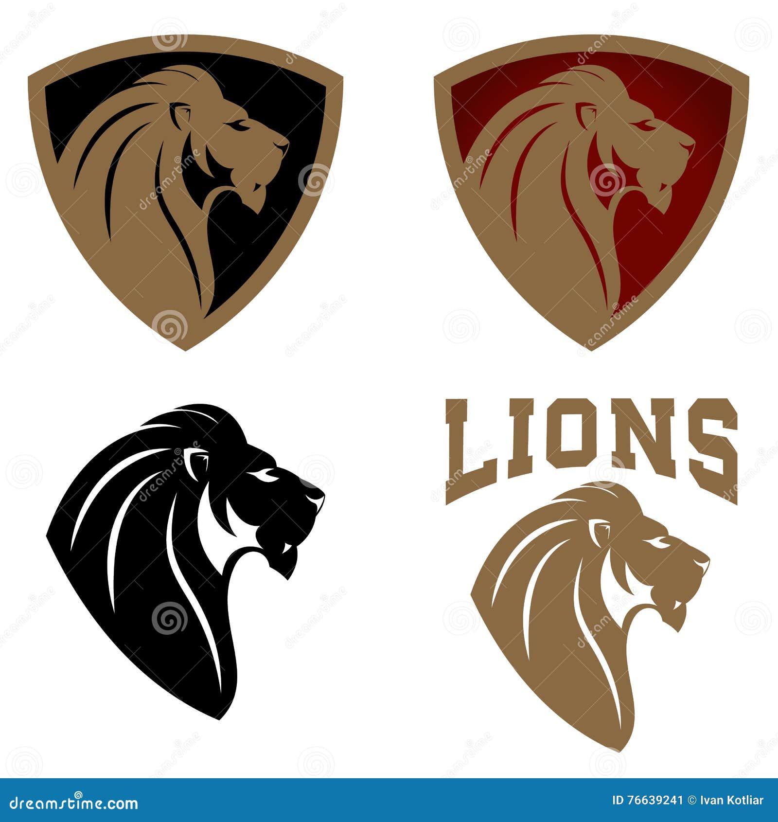 Set of Emblems Templates with Lion Head. Stock Vector - Illustration of ...