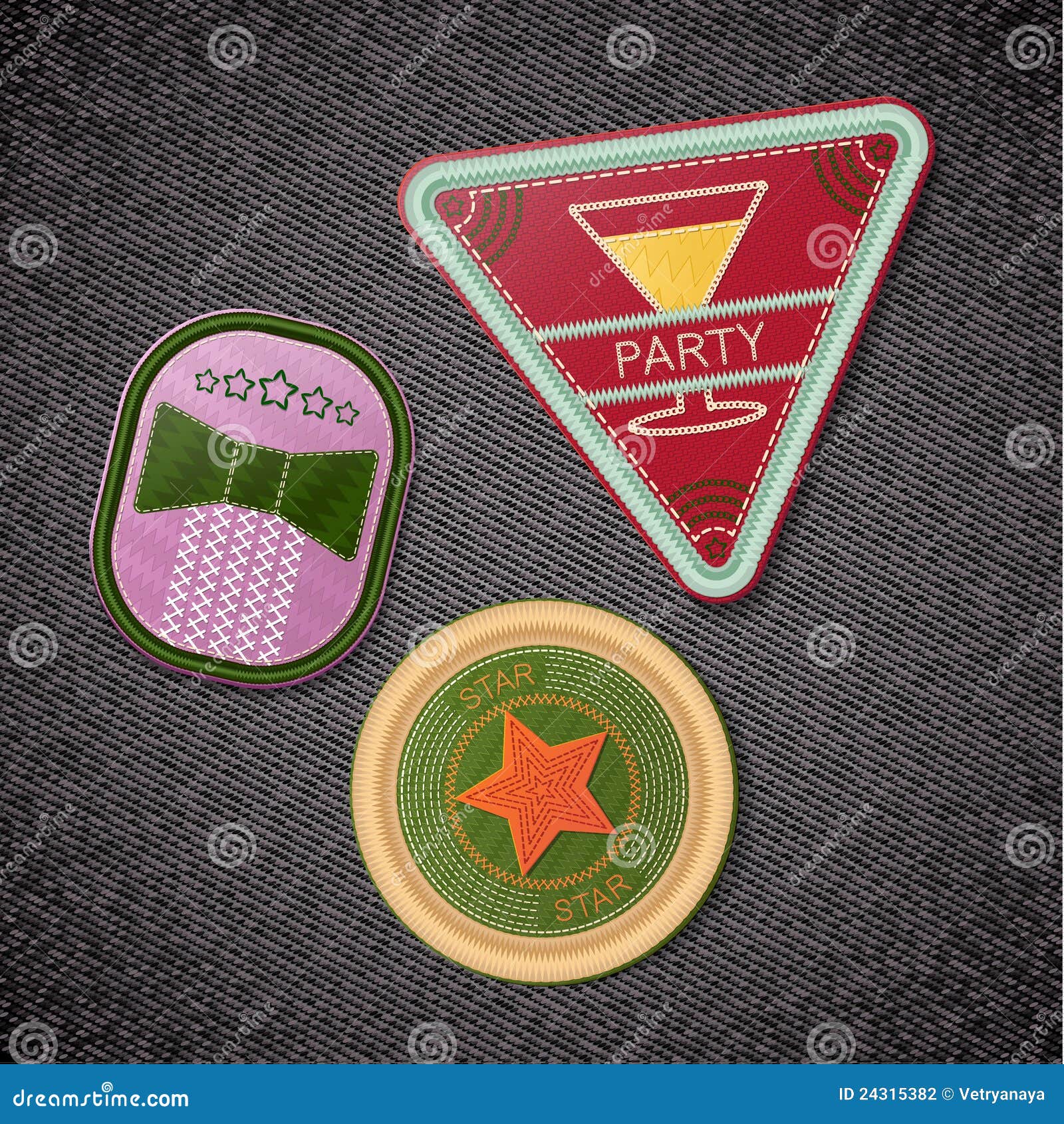 Set Of Embroidered Emblems-chevrons Stock Vector - Illustration of ...