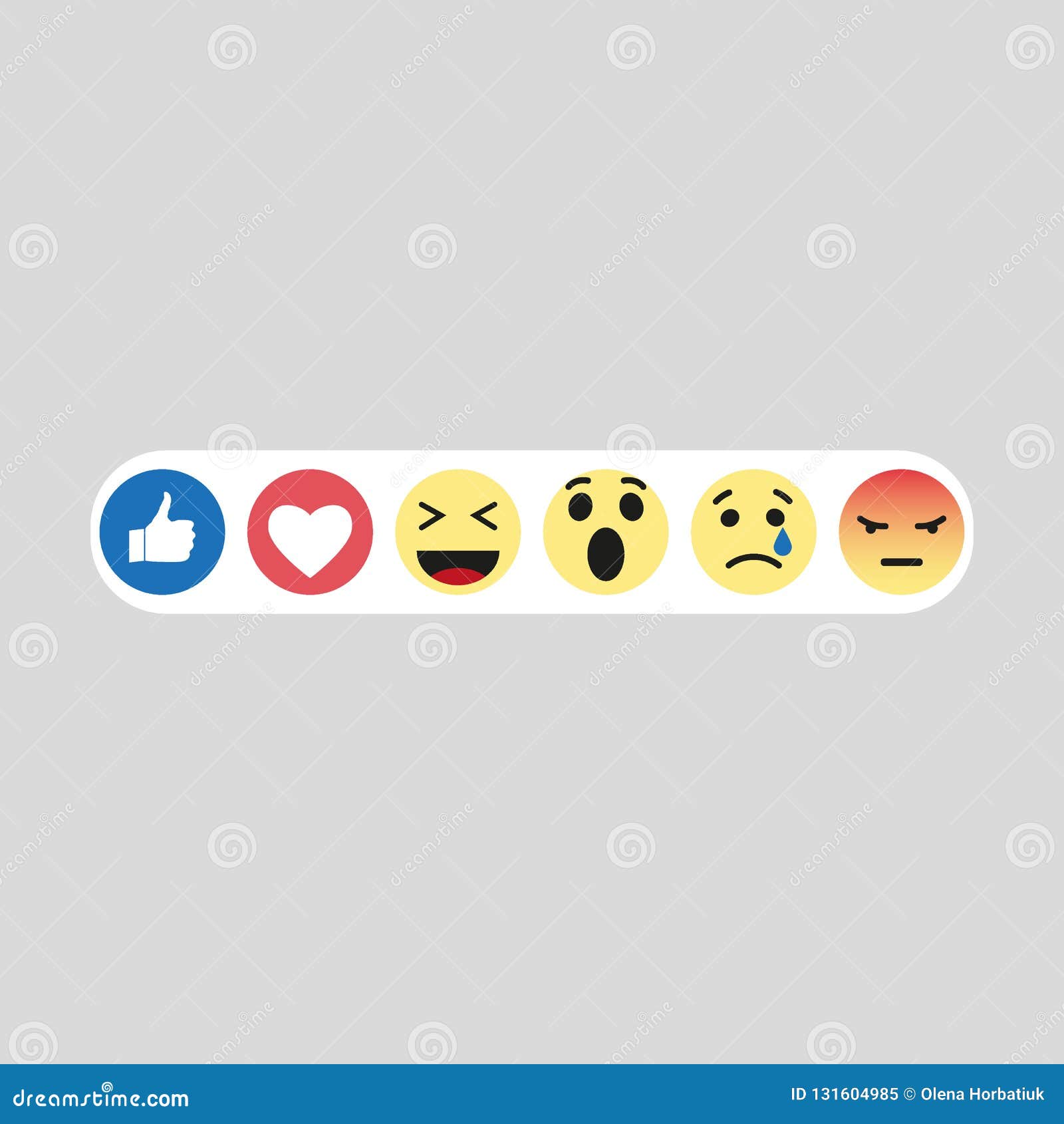 Set Emoji Like Social Icon. Button for Expressing Social Smileys ...