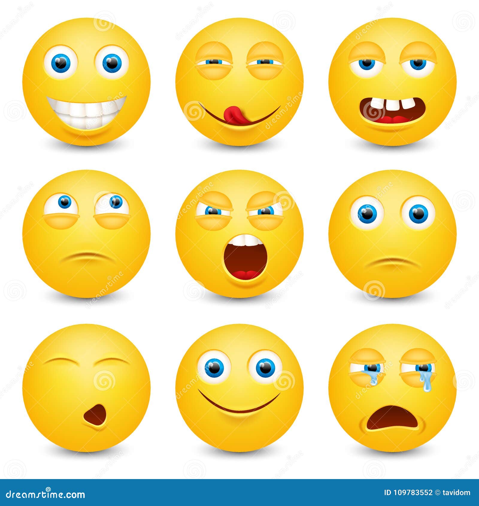 Set of Emoji. Smileys Vector Set. Vector Illustration Stock Vector ...
