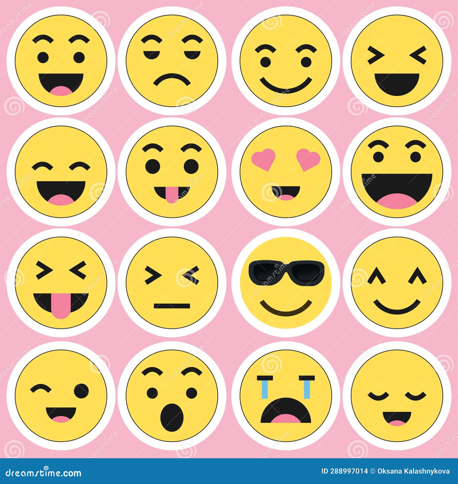 Set of Emoticon Emoticons. a Set of Cartoon Emojis Stock Illustration ...