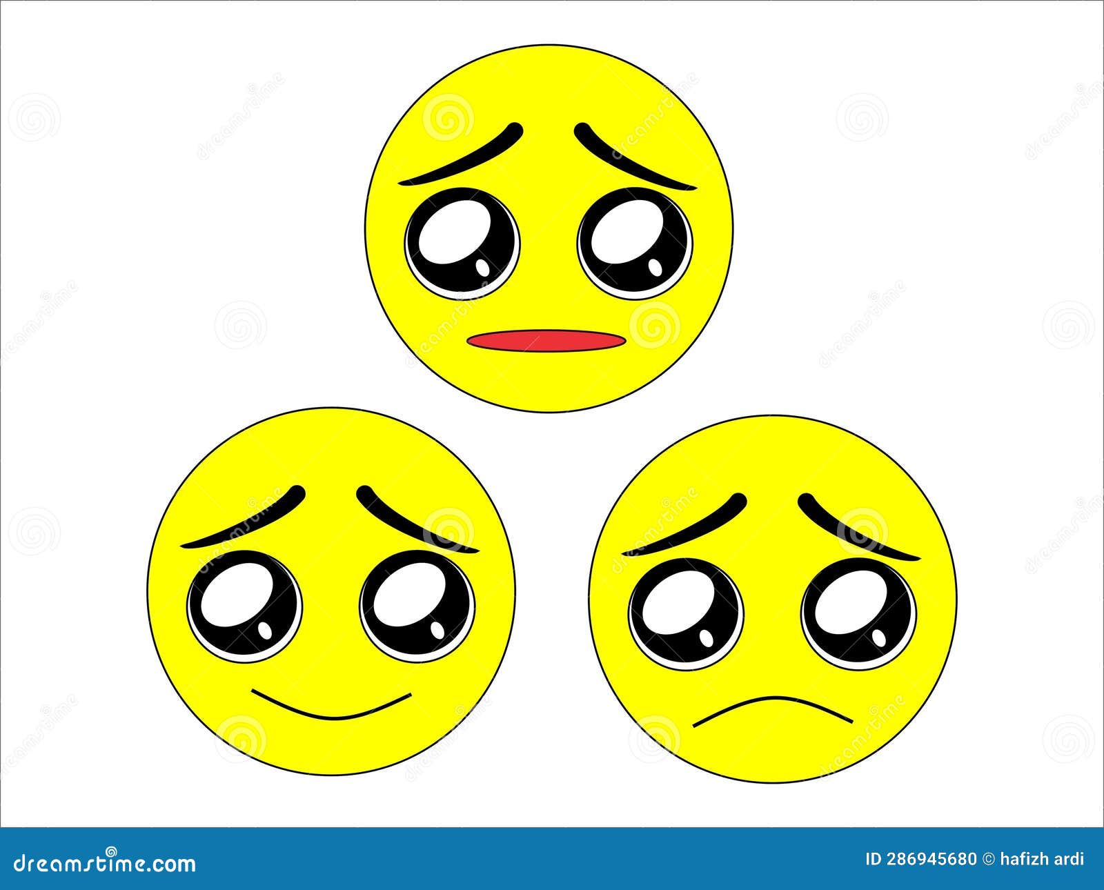 Set of Emoticon Face Vector Stock Illustration - Illustration of ...