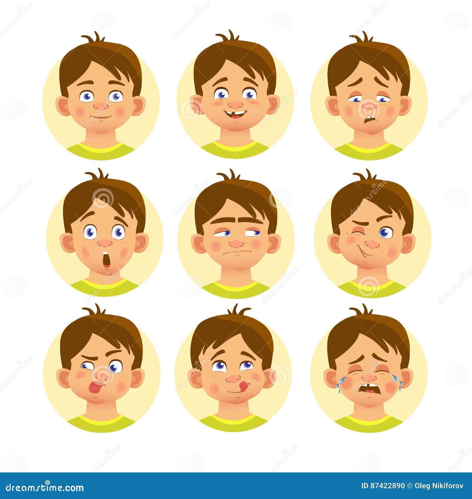 Set of emoticons stock vector. Illustration of child - 87422890