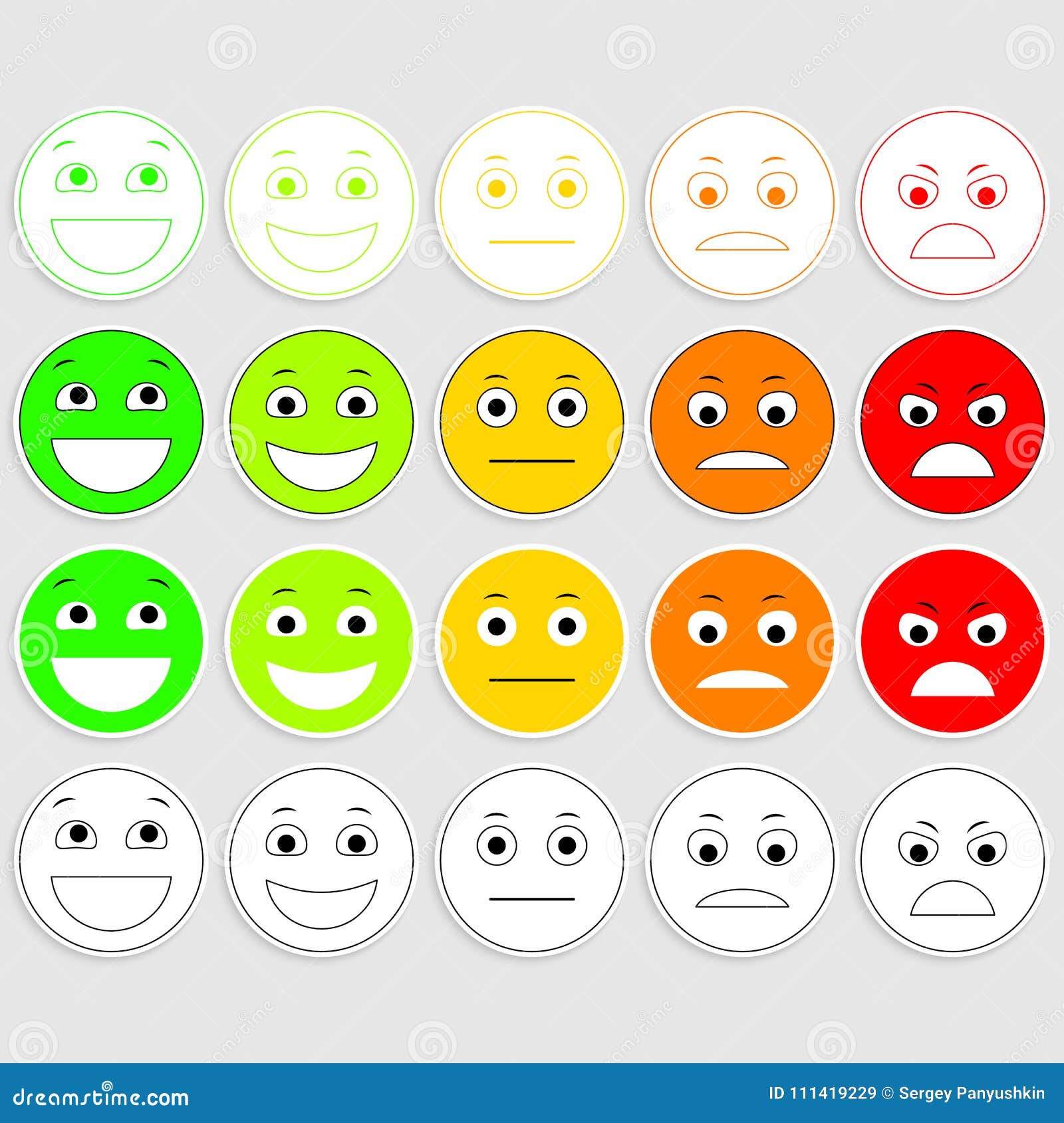 Set Emoticons Emoji-Niveau, Rang, Last Vektor Abbildung - Illustration ...