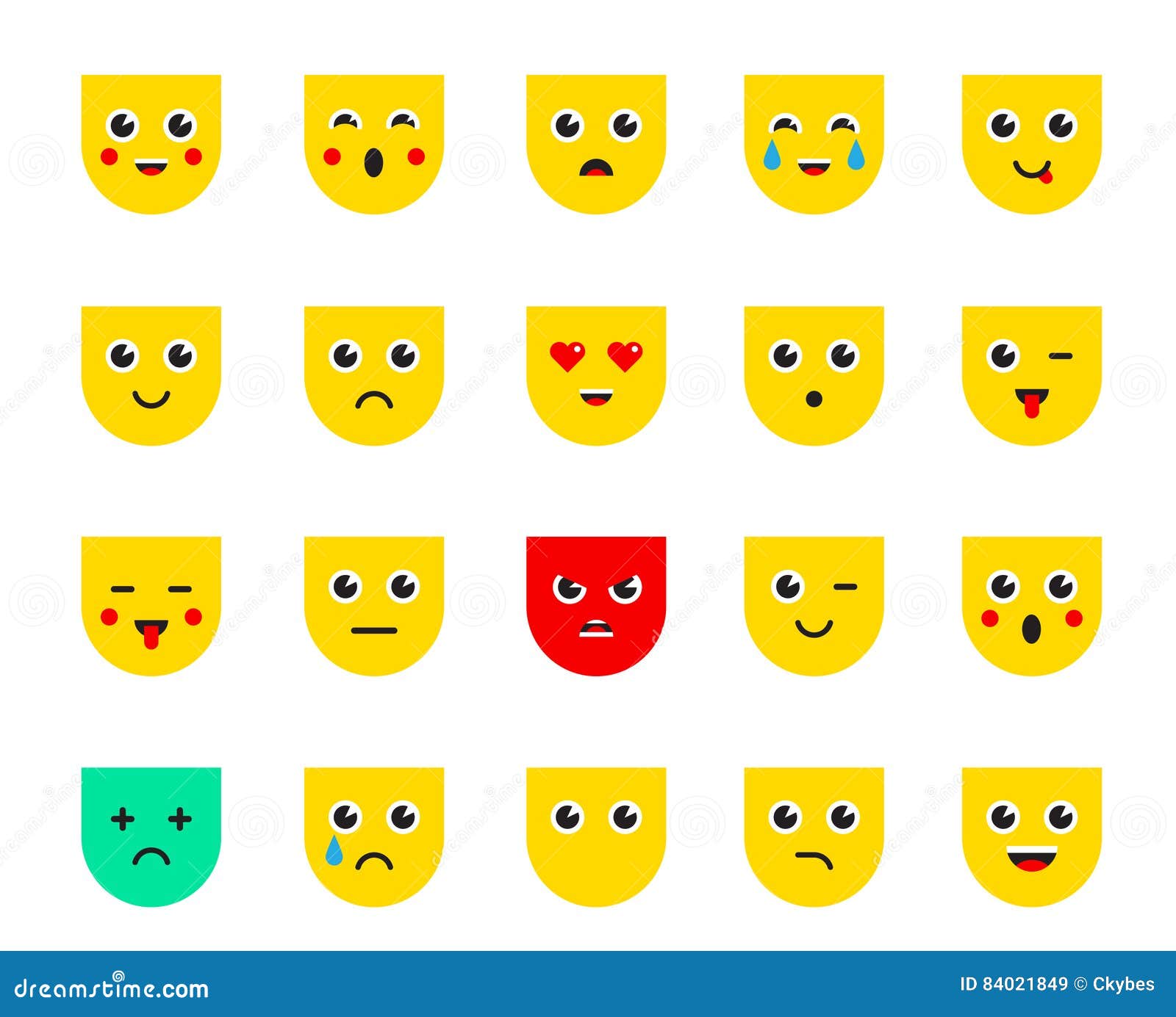 Set of Emoticons or Emoji. Vector Illustration Stock Vector ...