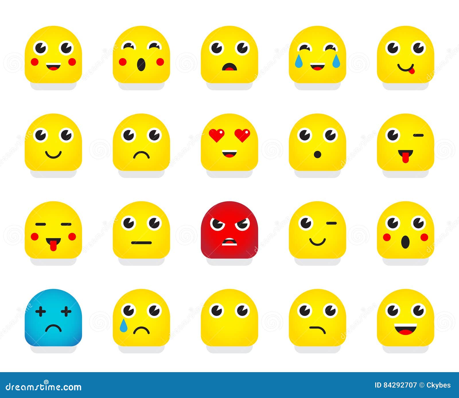Set Of Emoticons Or Emoji. Vector Illustration. | CartoonDealer.com ...