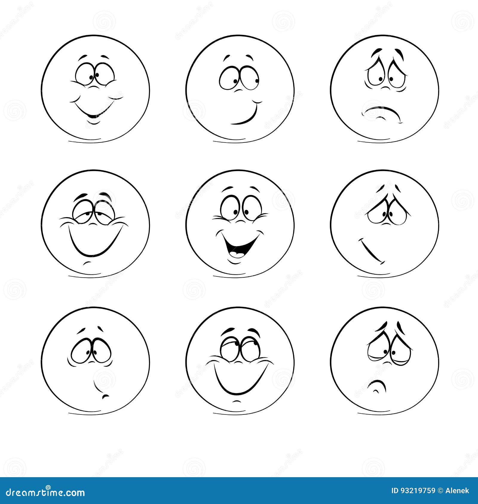 Set of Emoticons, Emotion, Feelings, Experience Stock Vector ...