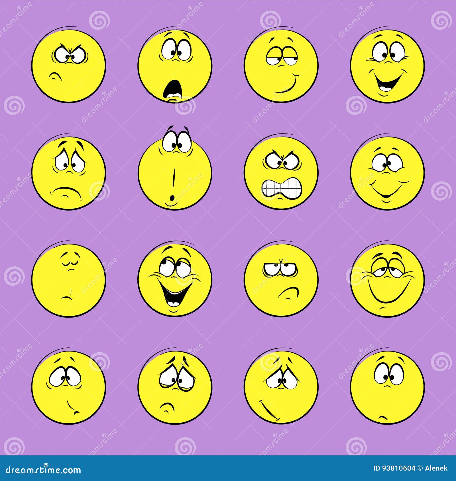 Set of Emoticons, Emotion, Feelings, Experience for Icons Stock Vector ...