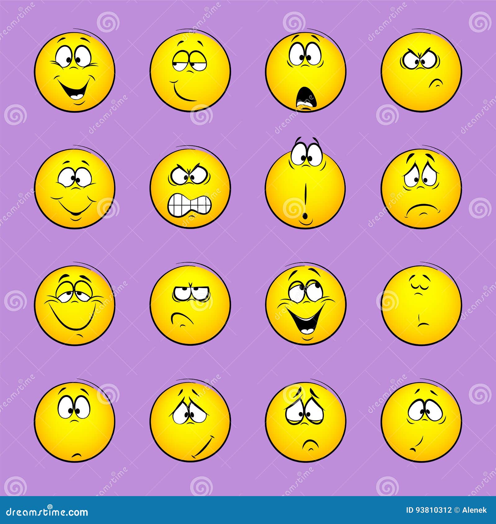 Set of Emoticons, Emotion, Feelings, Experience for Icons Stock Vector ...