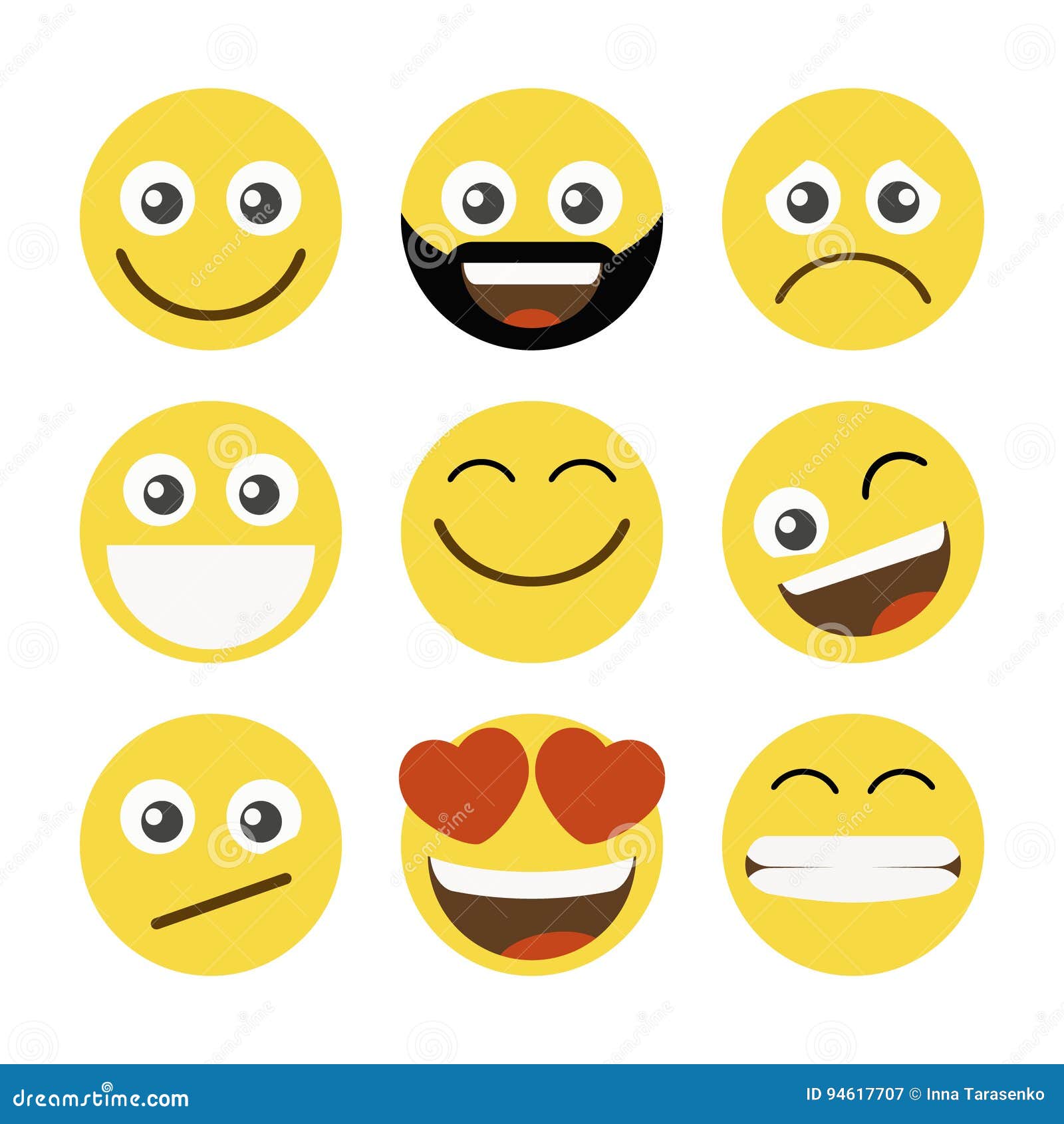 Set of emoticons. stock vector. Illustration of creative - 94617707