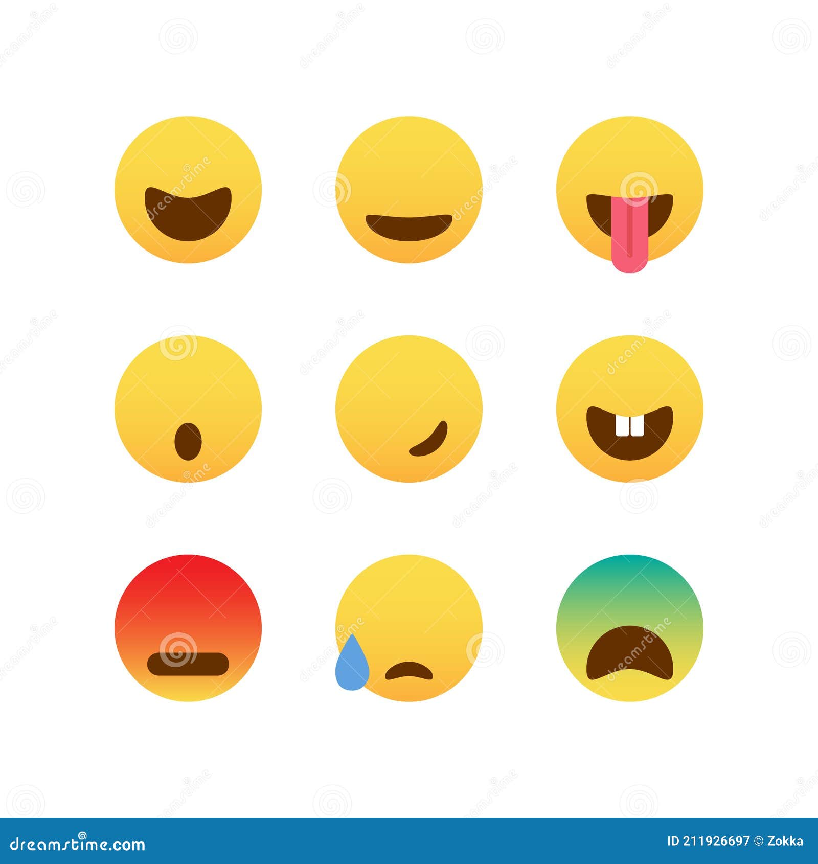 Set of Emoticons without Eyes. Emoji Isolated Stock Vector ...