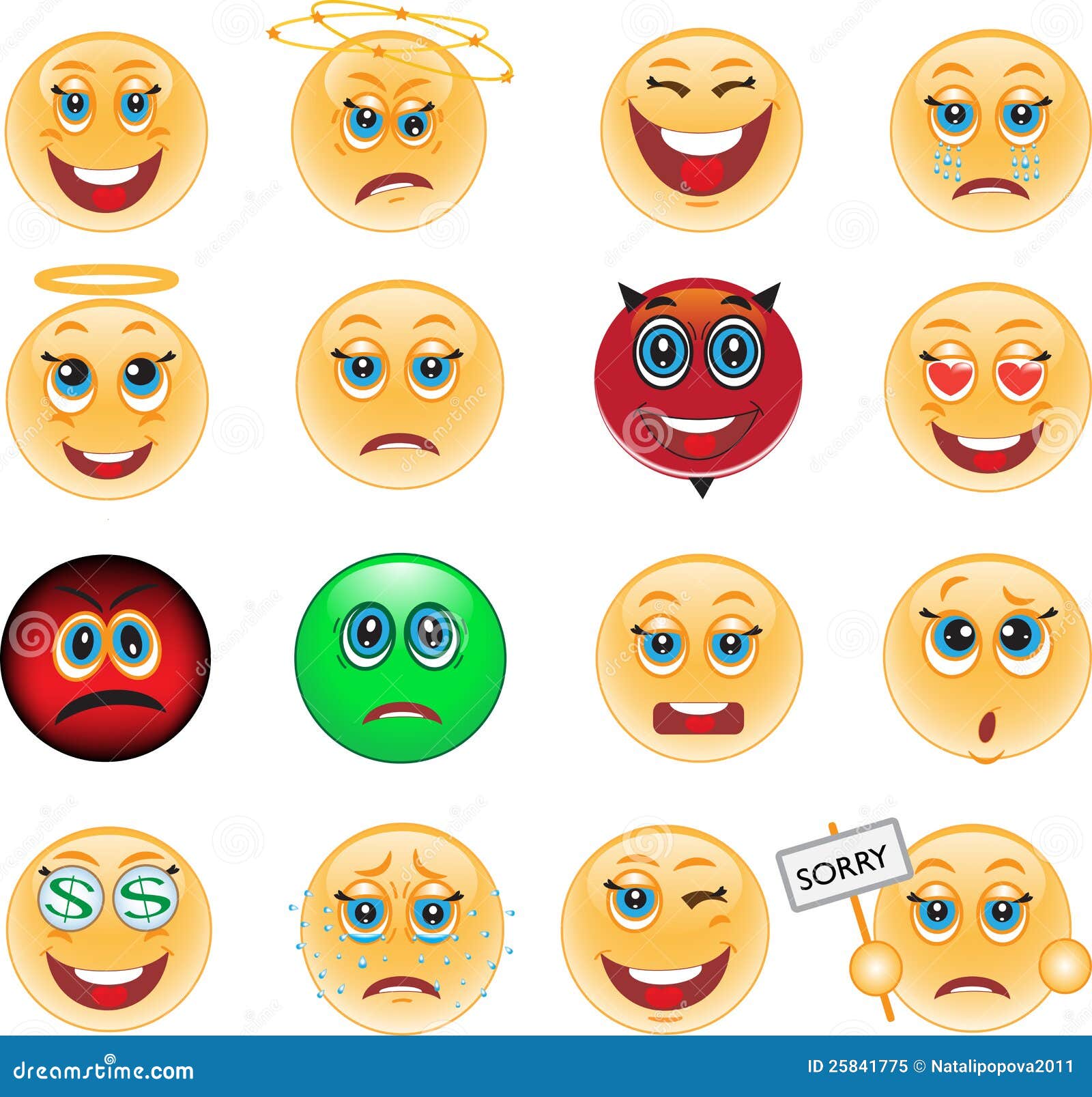 A Set Of Emoticons, Icons, Emotion Royalty Free Stock Photo - Image ...