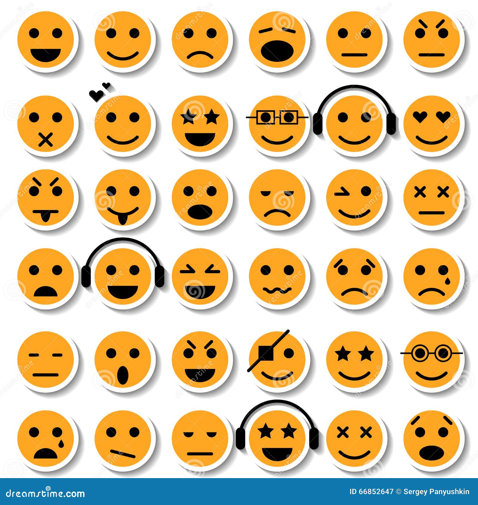 Set of Emoticons. Illustration Stock Vector - Illustration of angry ...