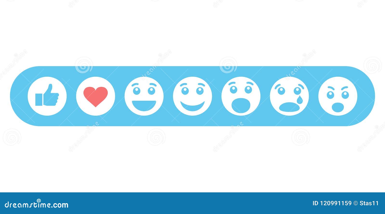 Set of Emoticons and Like. Vector Illustration Stock Vector ...