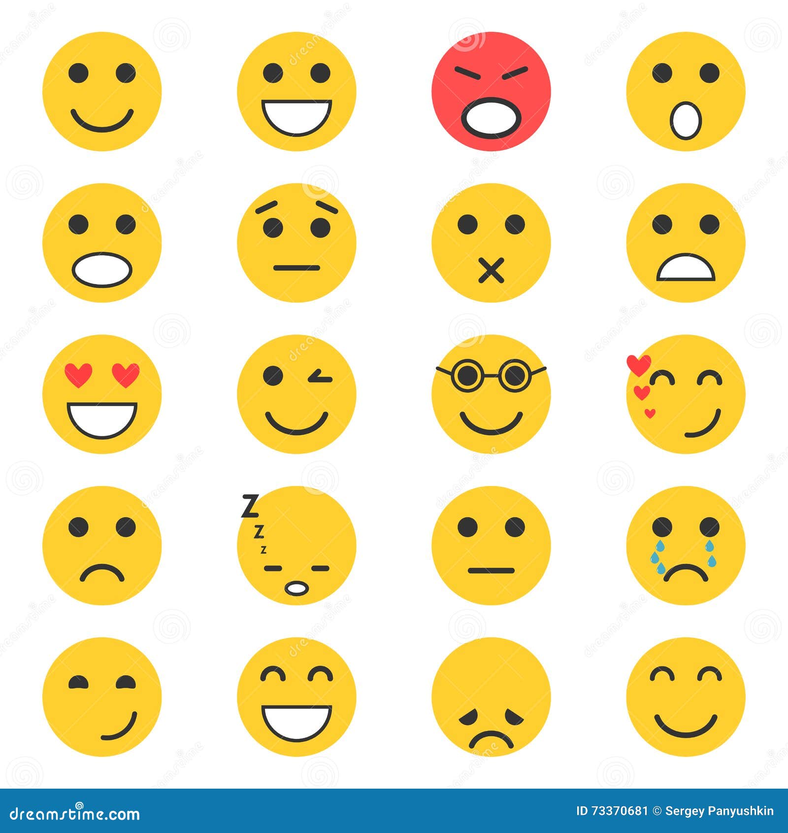 Set of Emoticons. Set of Emoji Stock Vector - Illustration of fail ...