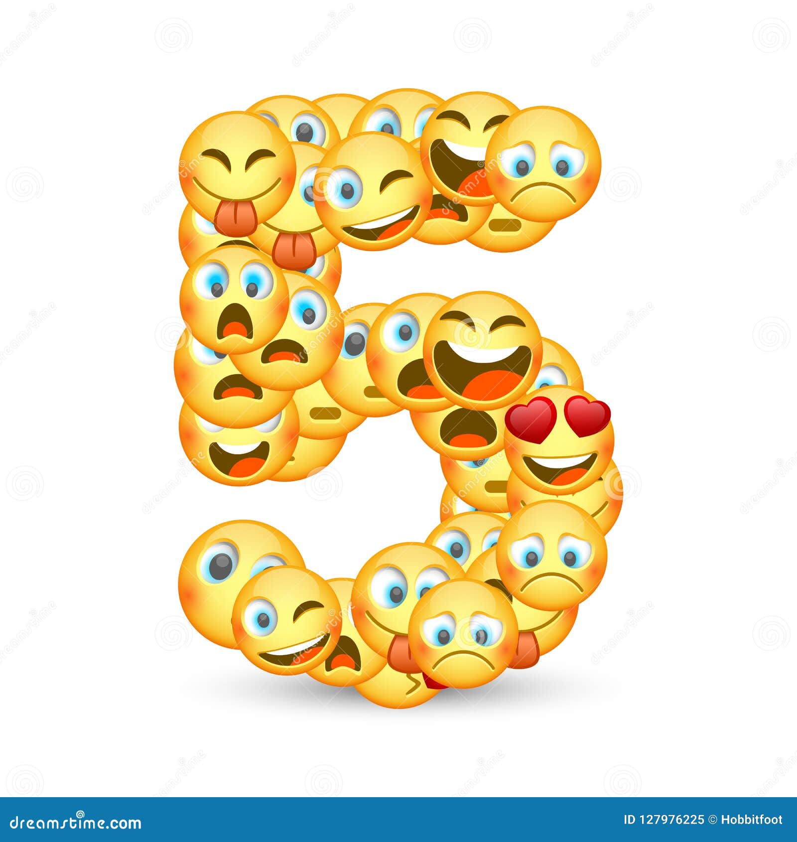 A Set Of Emoticons Shaped As Eight Number Cartoon Vector ...