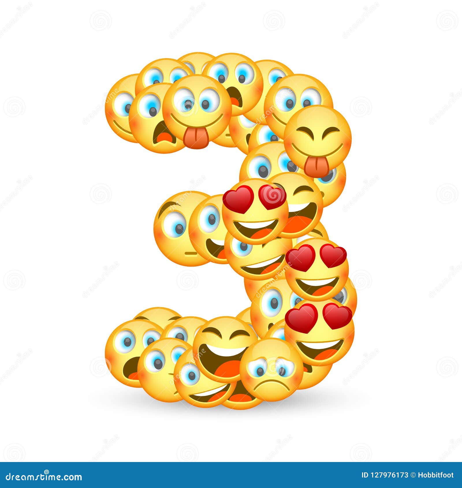 A Set Of Emoticons Shaped As Eight Number Cartoon Vector ...