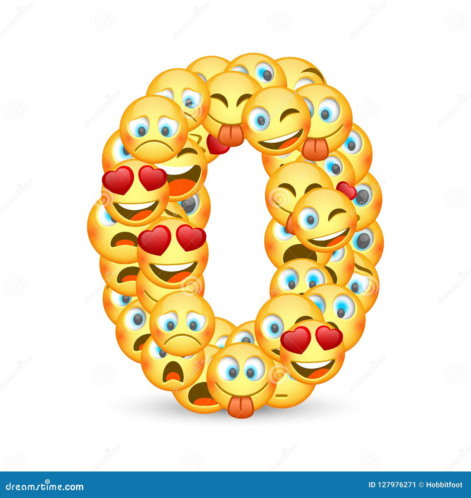A Set Of Emoticons Shaped As Eight Number Cartoon Vector ...
