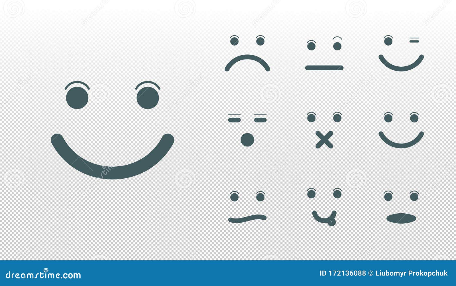 Set of Emoticons Vector Illustration Icon. Face Stock Illustration ...
