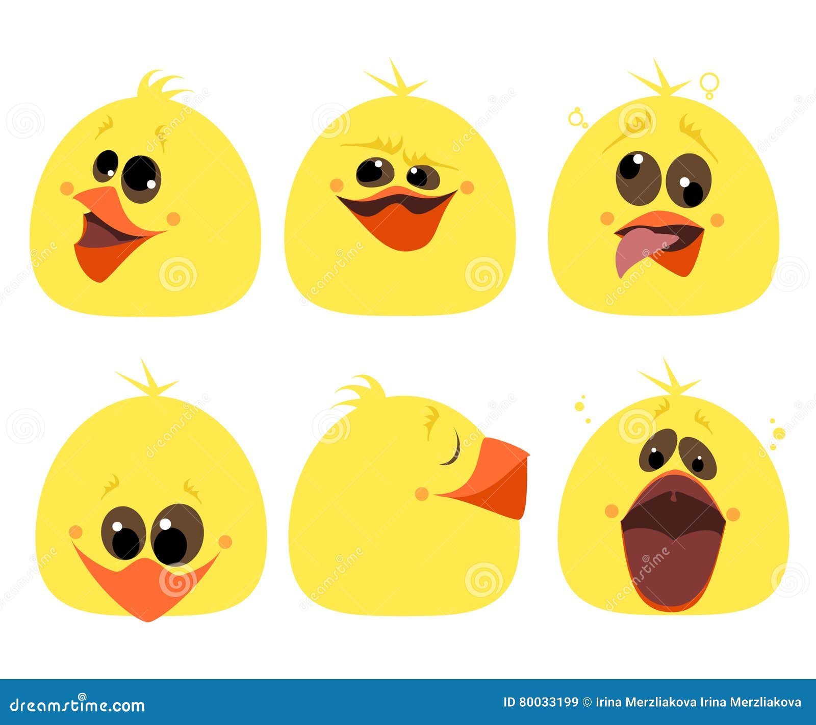 Set Of Emotions Chicken Different Characters Cartoon Vector Royalty ...