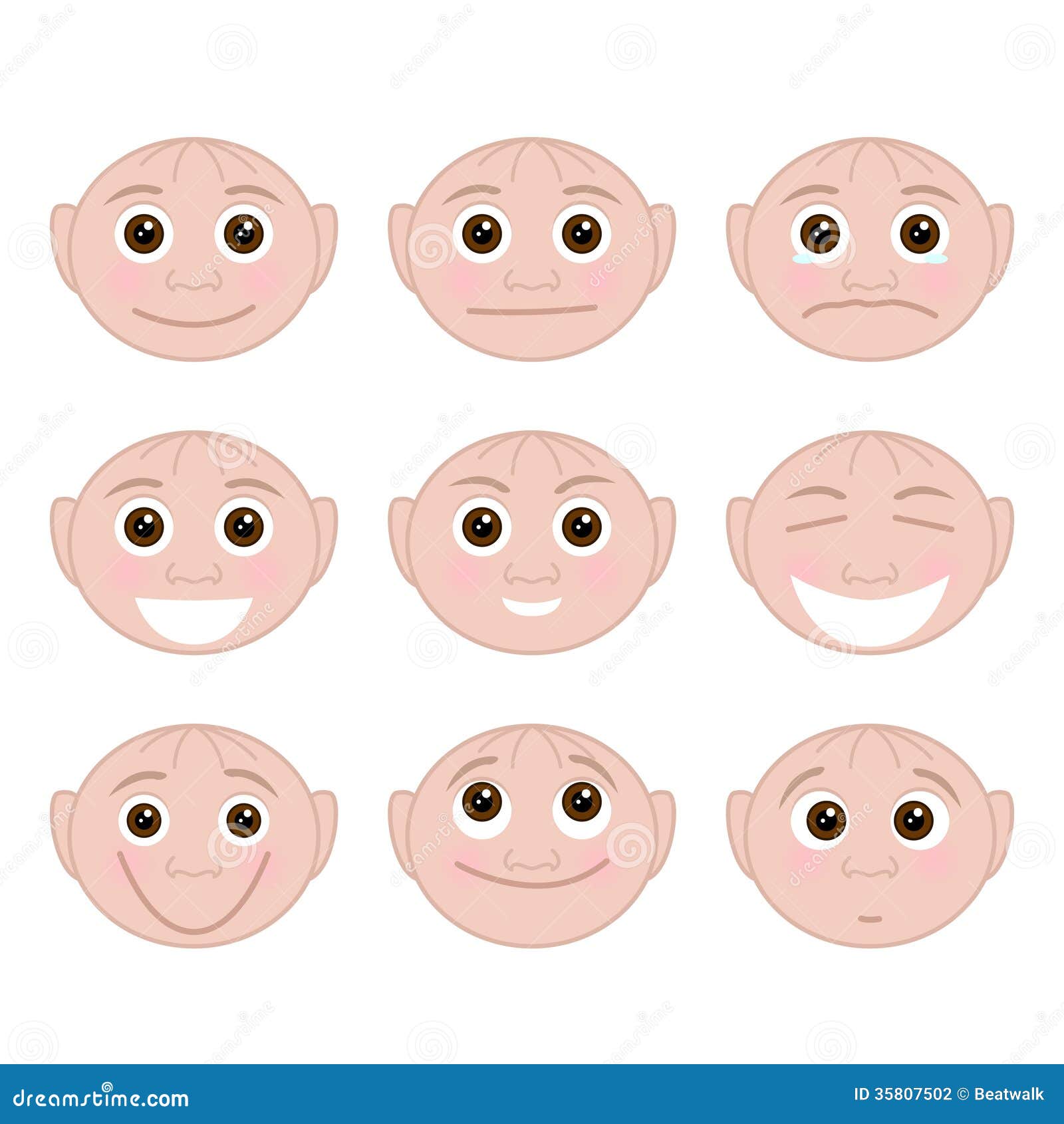 Set of Emotions stock vector. Illustration of emotions - 35807502