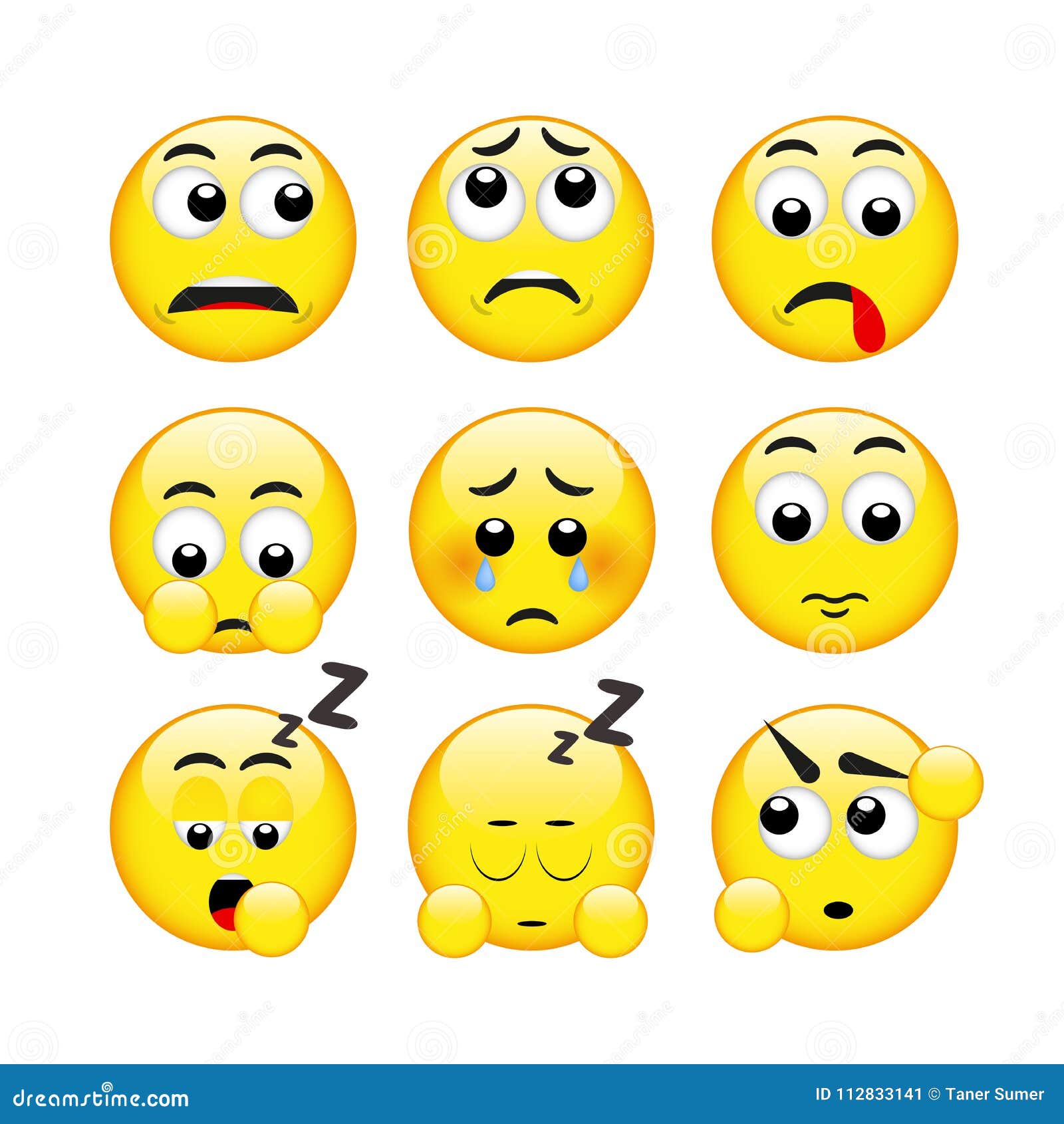 Set of Emotions, Vector stock vector. Illustration of emoji - 112833141