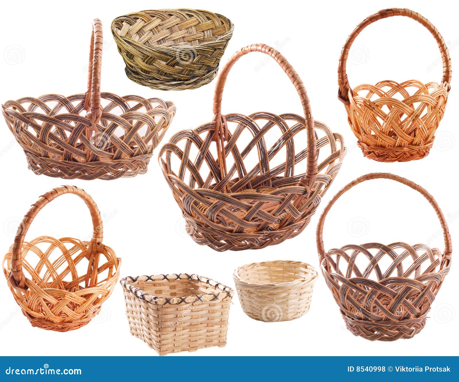 Set of empty basket stock photo. Image of empty, woven - 8540998