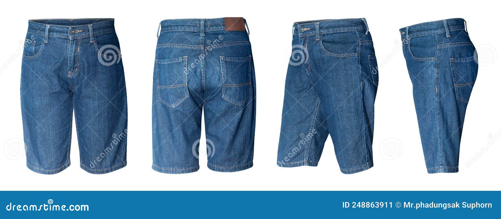 Set of Empty Blank Jeans Pants in Different Poses Stock Image - Image ...