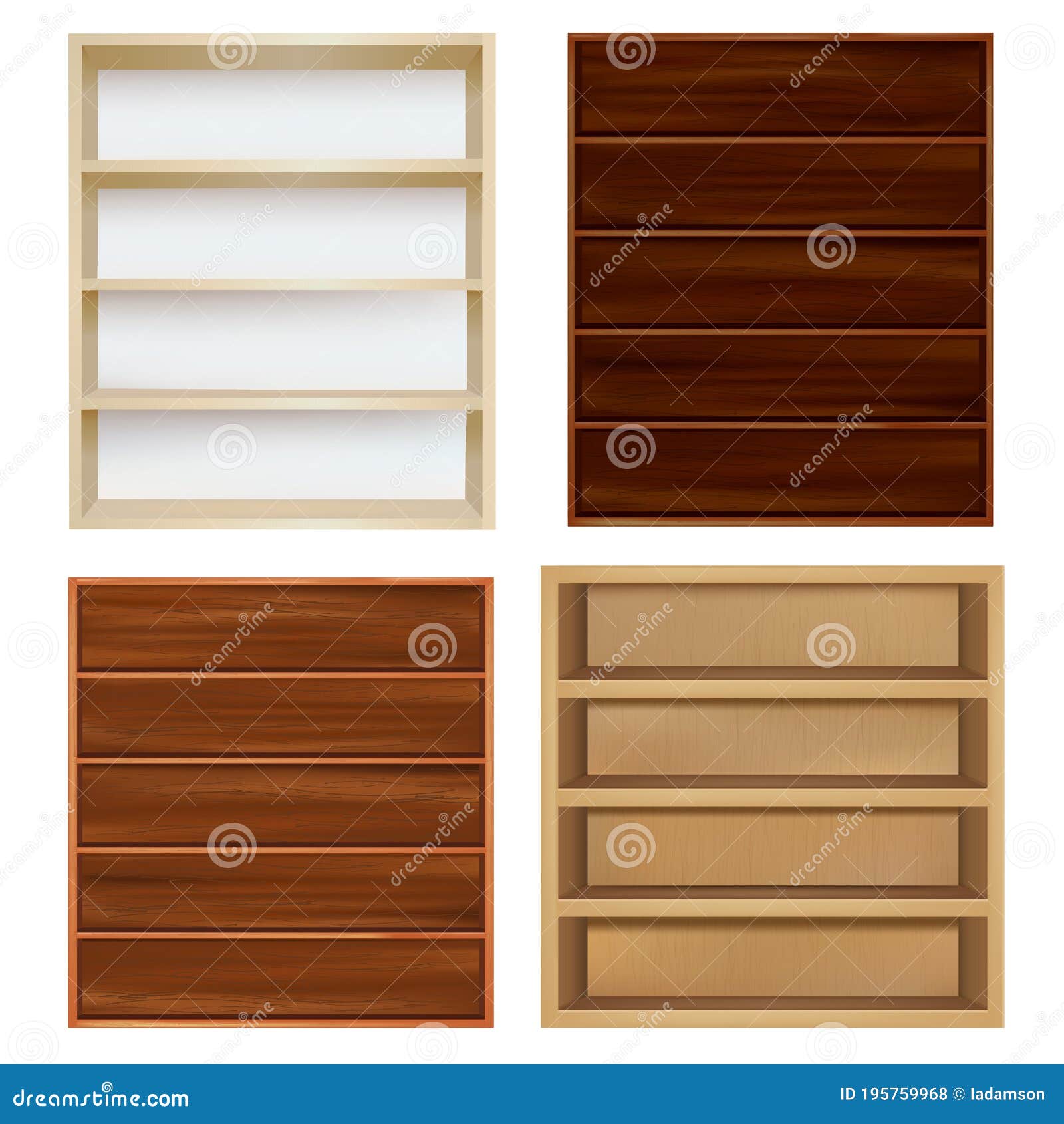 Empty Bookshelf Cartoon Vector | CartoonDealer.com #15710443