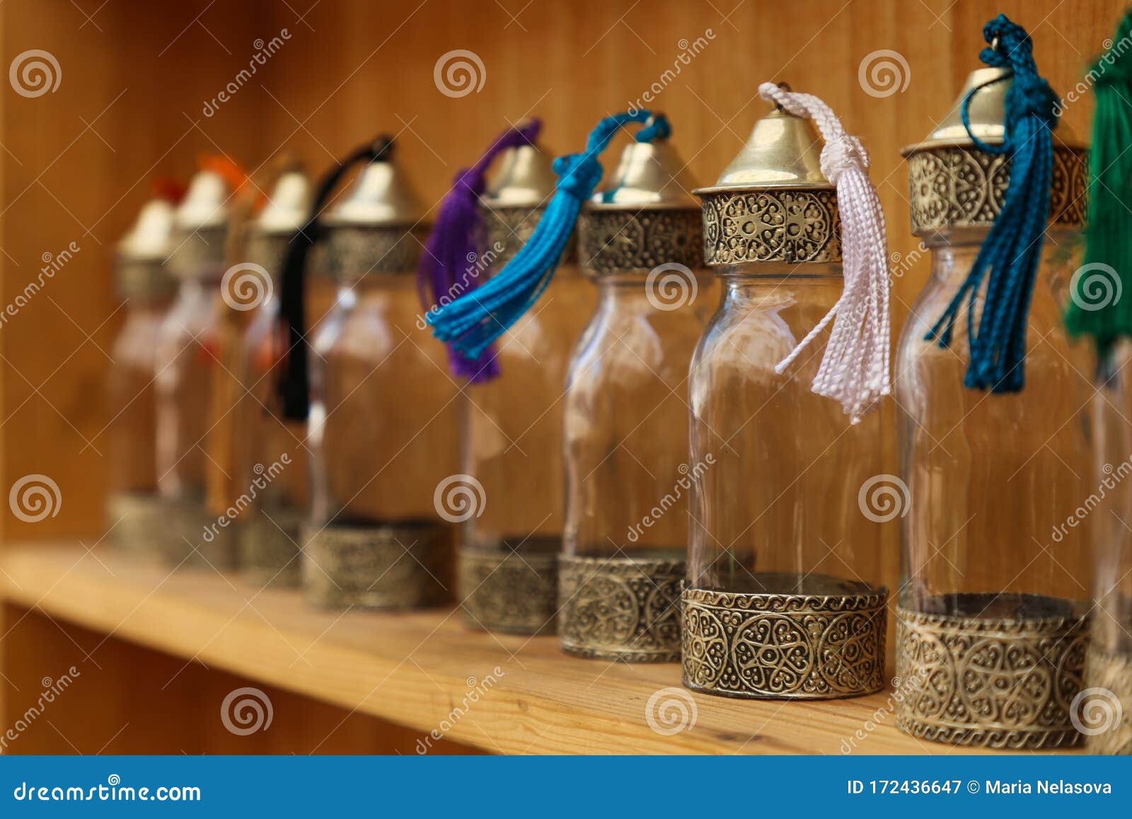 Set of Empty Bottles and Cans for Spices or Incense Stock Image - Image ...