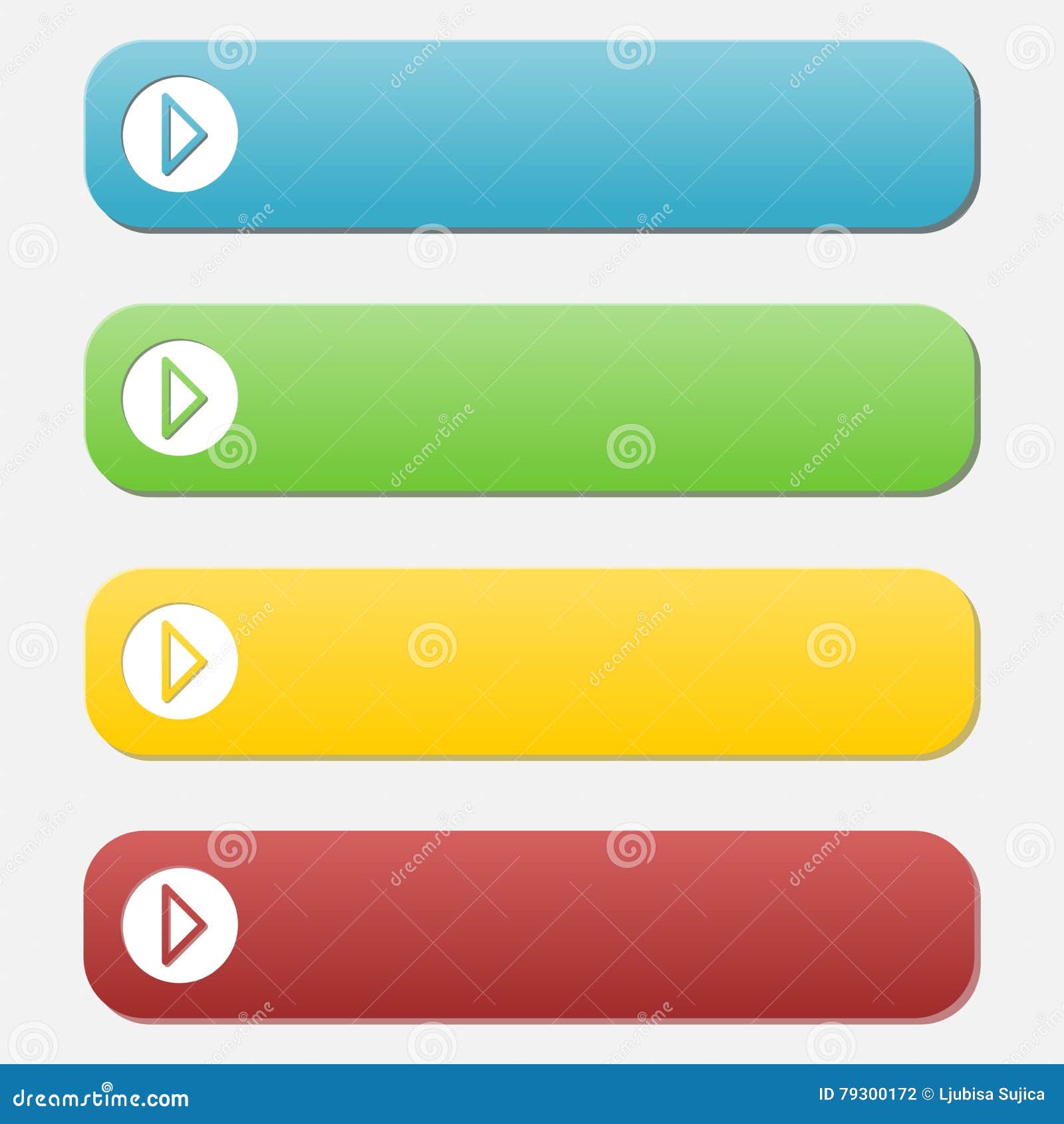 Set of Empty Buttons, Blue,green,yellow and Red Stock Illustration ...