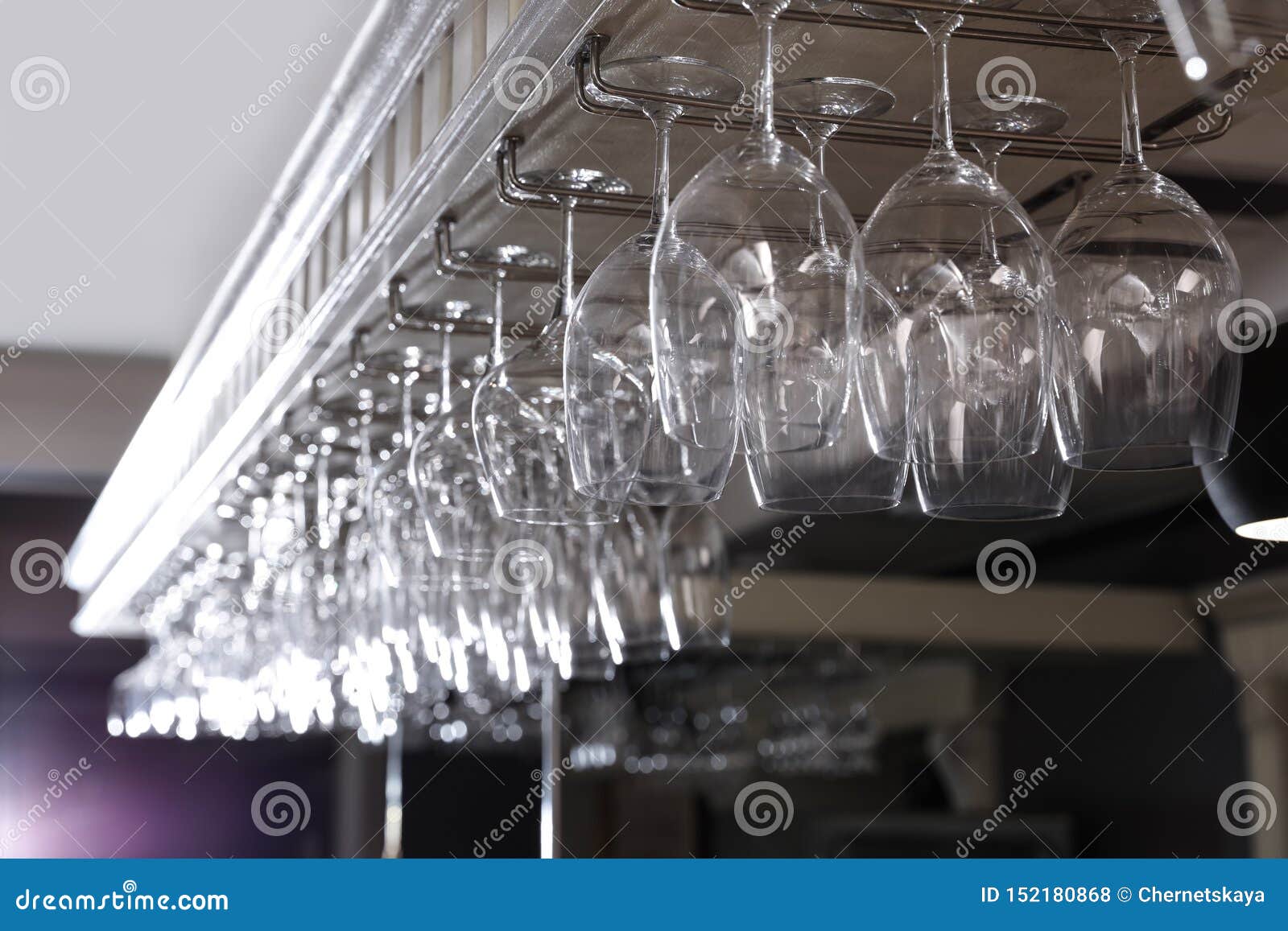 Set of empty clean glasses stock photo. Image of glass - 152180868