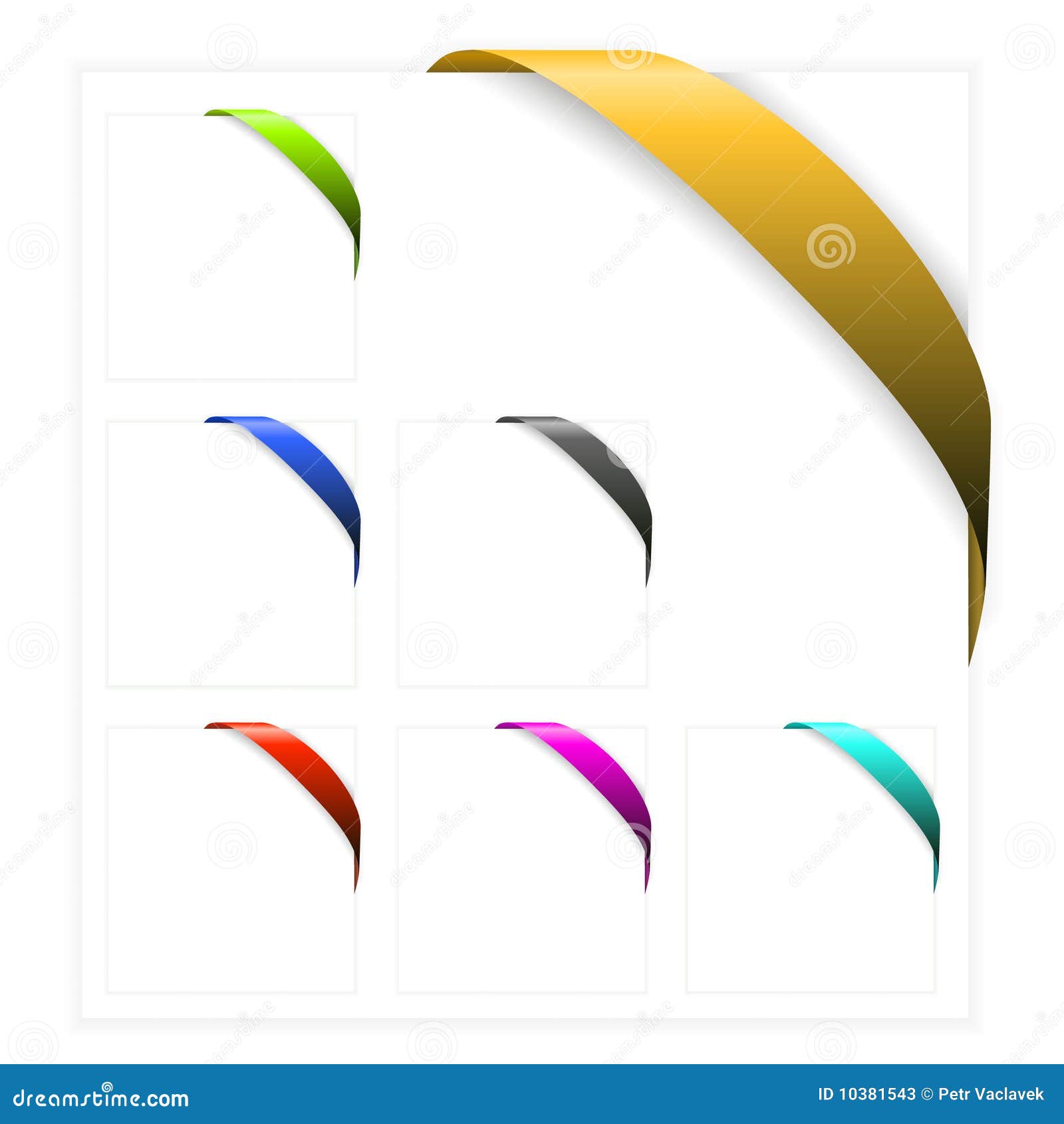 Set of Empty Colorful Corner Ribbons Stock Vector - Illustration of ...