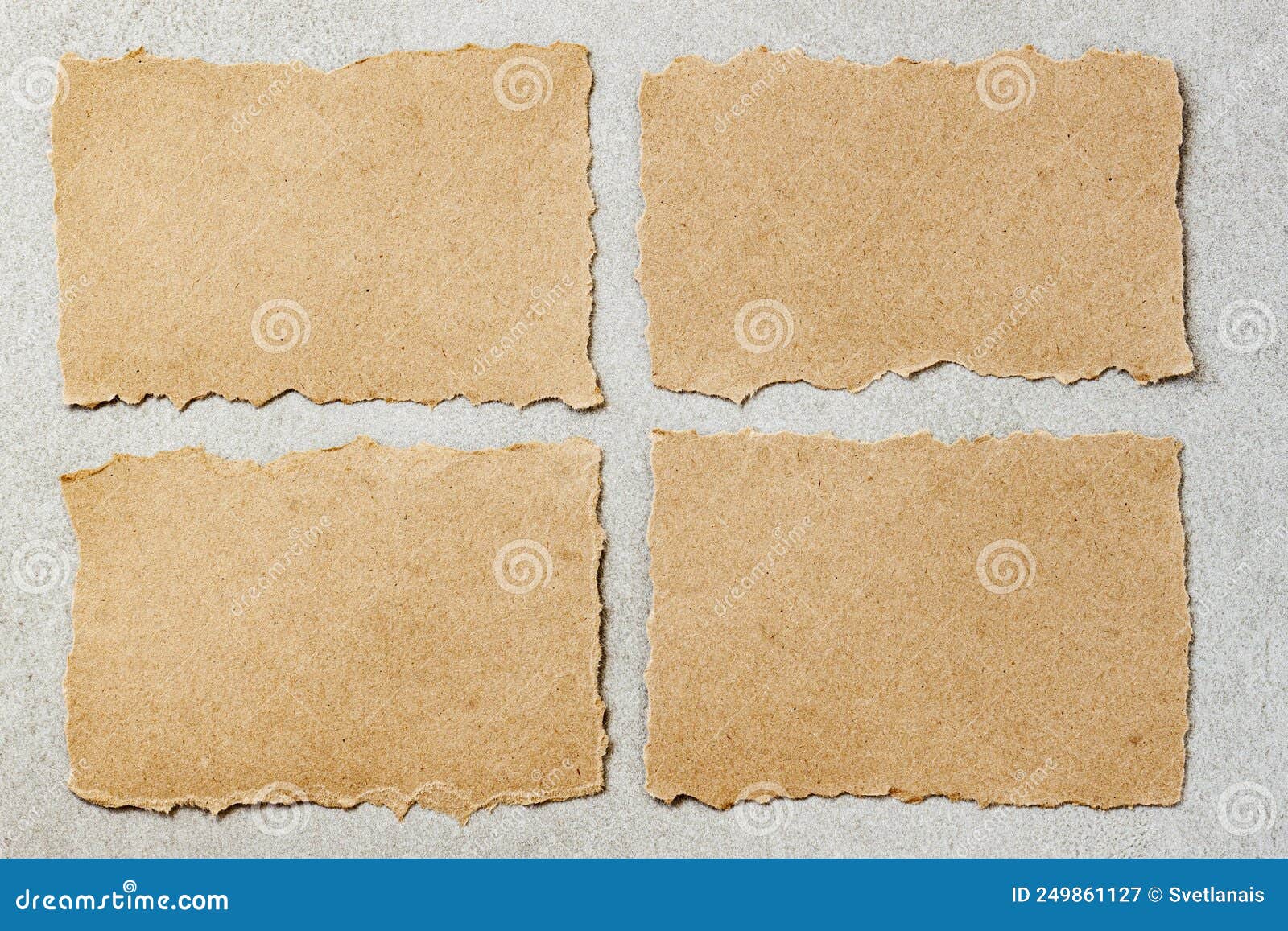 Set of Empty Craft Paper Pieces with Torn Edges Stock Image - Image of ...