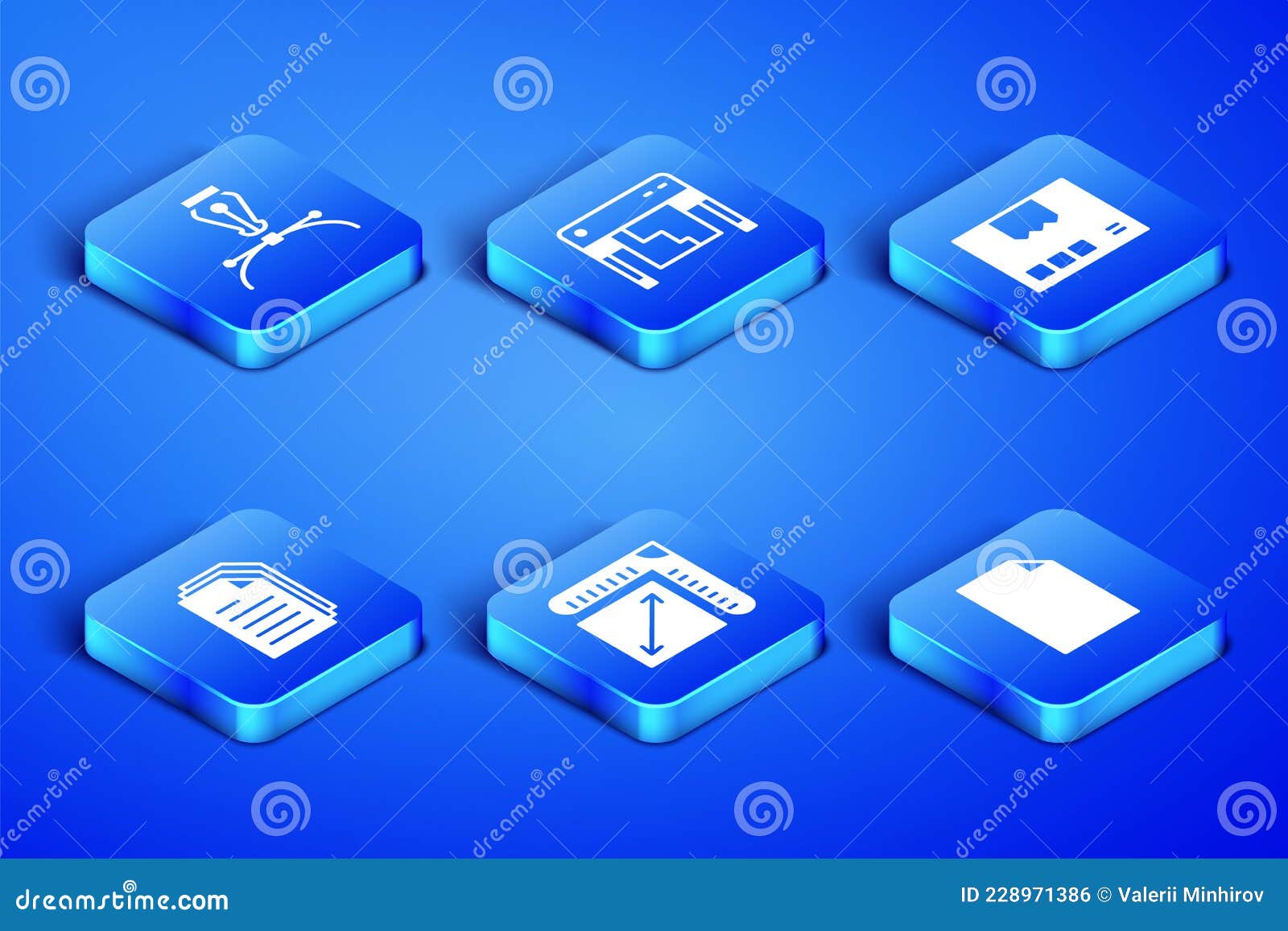 Set Fountain Pen Nib, Carton Cardboard Box, File Document, Paint Bucket ...