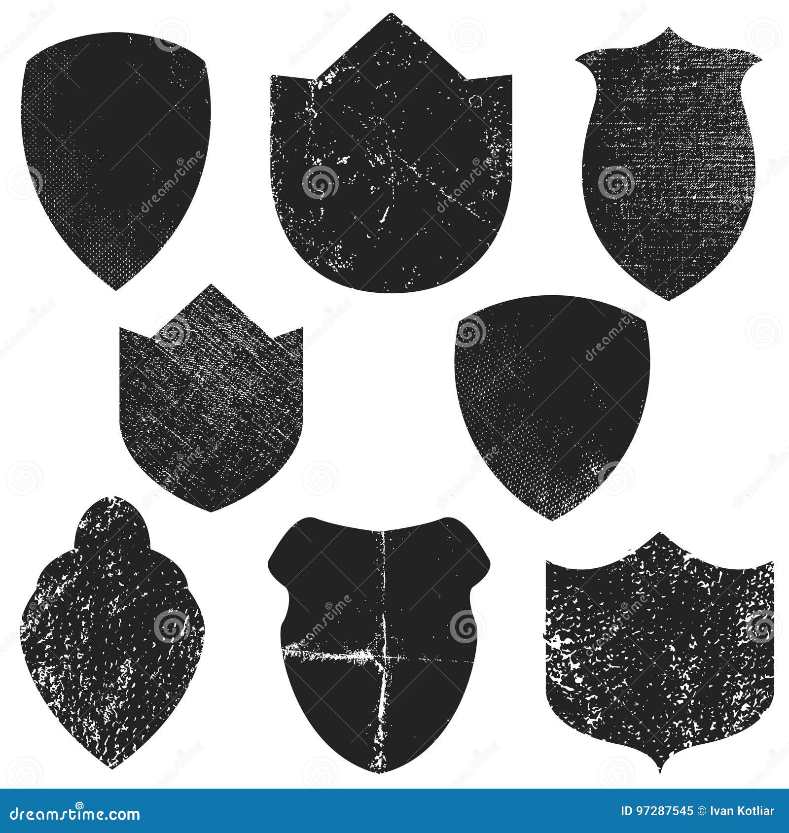 Set of Empty Emblems with Grunge Effect. Design Element for Logo Stock ...