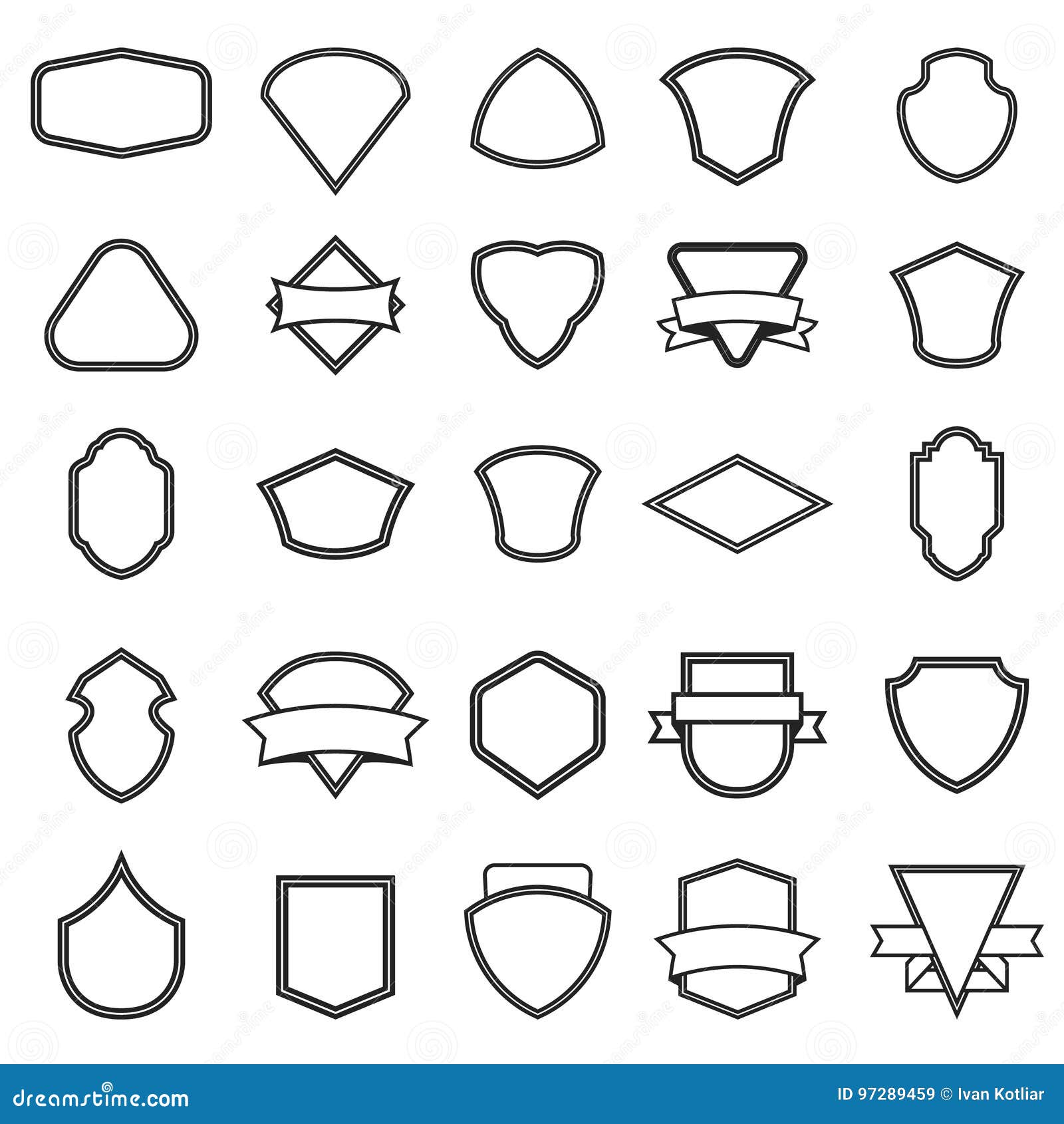 Set of the Empty Emblems Isolated on White Background. Design Elements ...