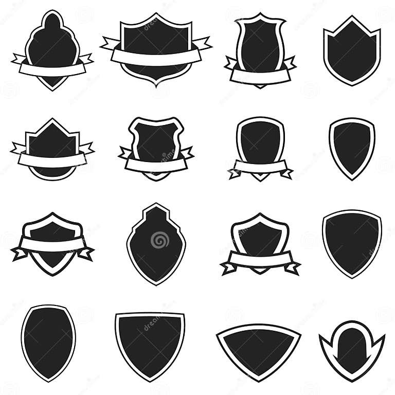 Set of the Empty Emblems Templates Isolated on White Background. Stock ...