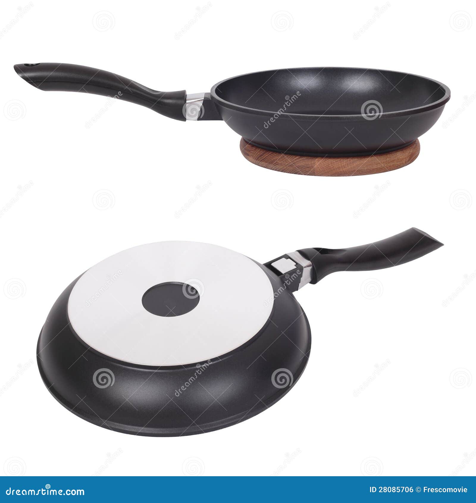 Set of empty frying pans. stock photo. Image of durable - 28085706